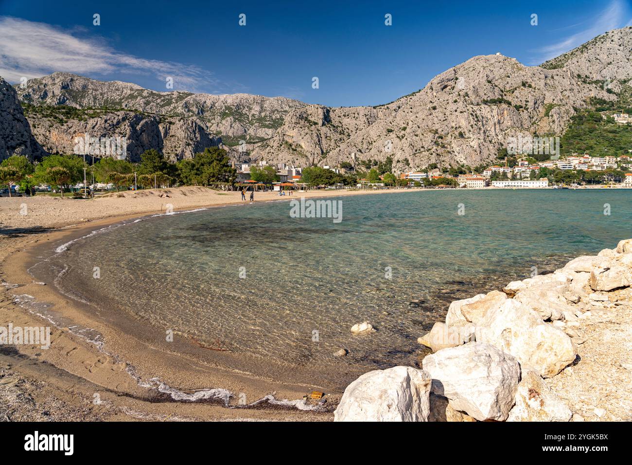 Velika Plaza beach in Omis, Croatia, Europe Stock Photo - Alamy