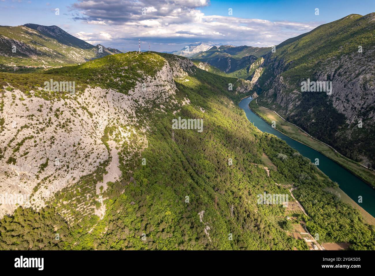 View of the Cetina Gorge with the Cetina River near Omis, Croatia ...