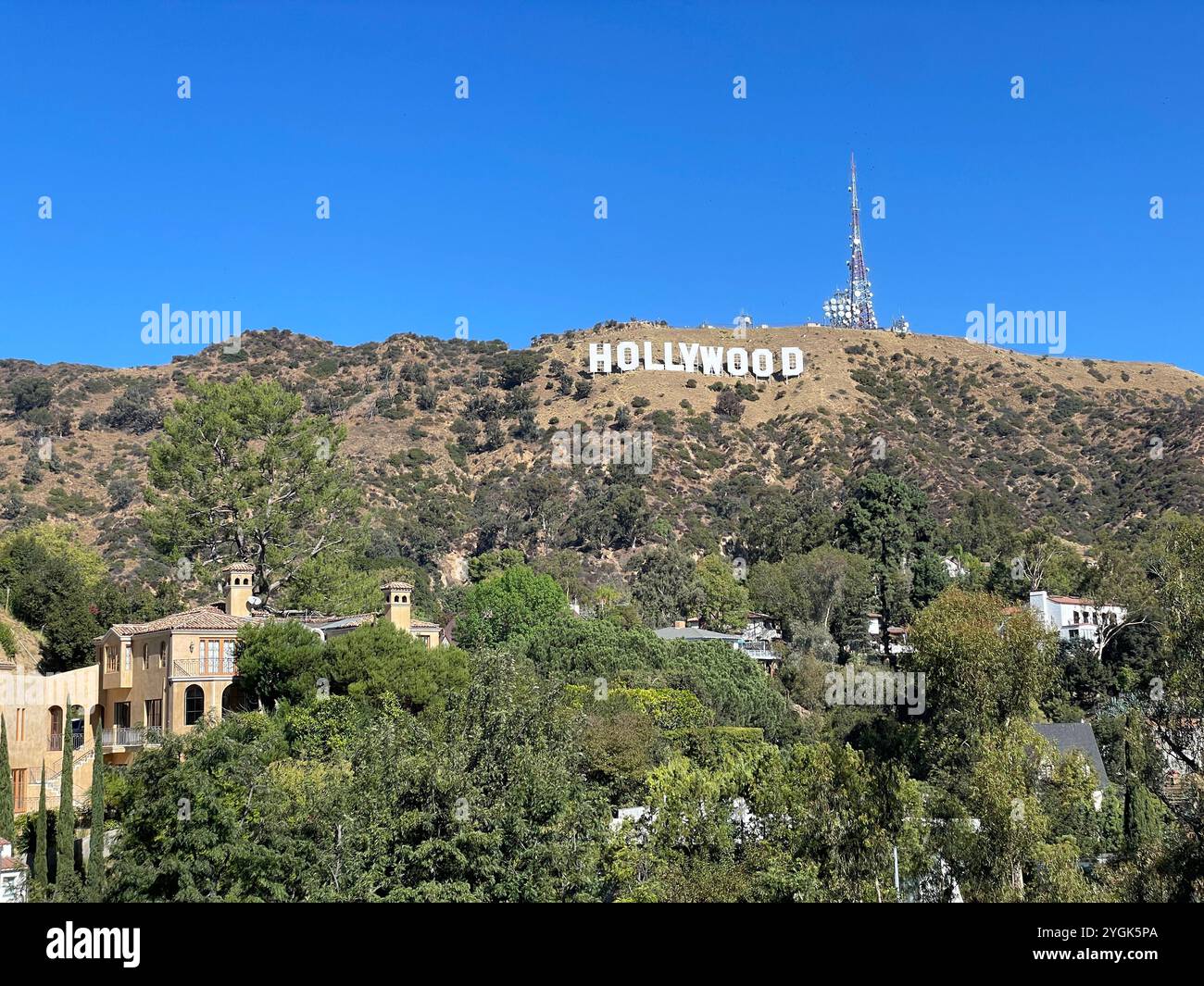 Hollywood Sign, Hollywood, hills, homes, Los Angeles, California, USA Stock Photo - Alamy