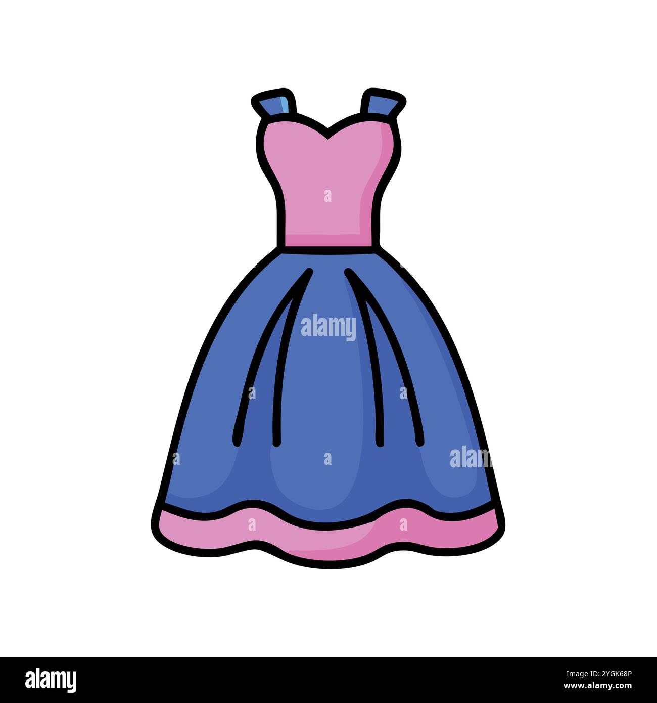 simple vector illustration of a ball gown , in a simple and clean style ...
