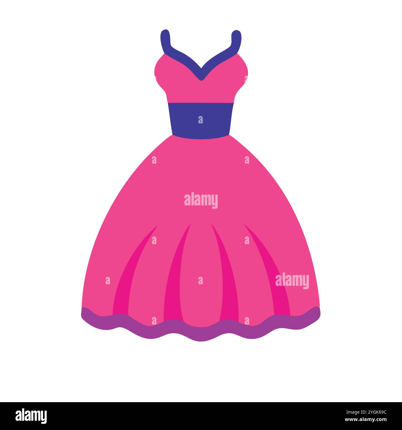 simple vector illustration of a ball gown , in a simple and clean style ...
