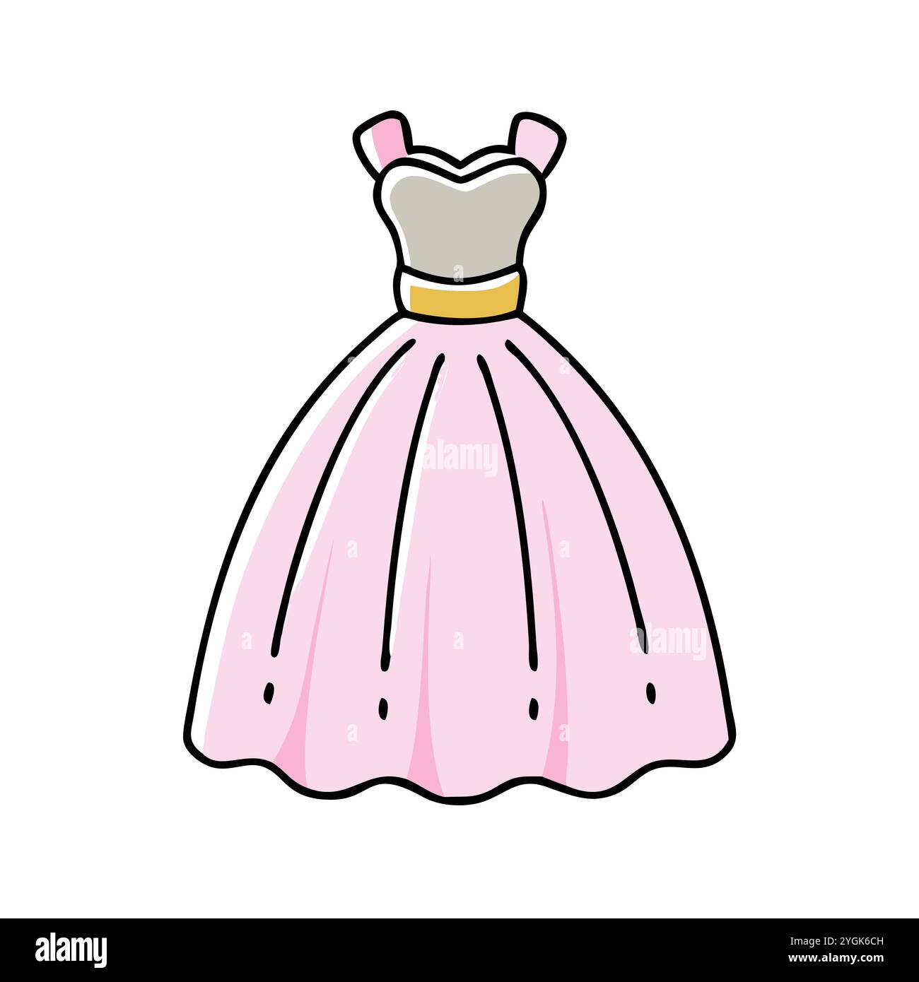 simple vector illustration of a ball gown , in a simple and clean style ...