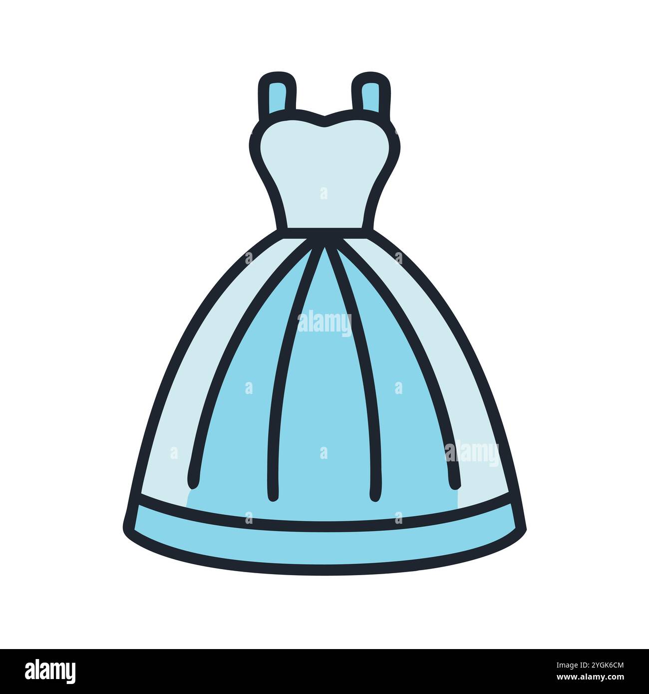 simple vector illustration of a ball gown , in a simple and clean style ...