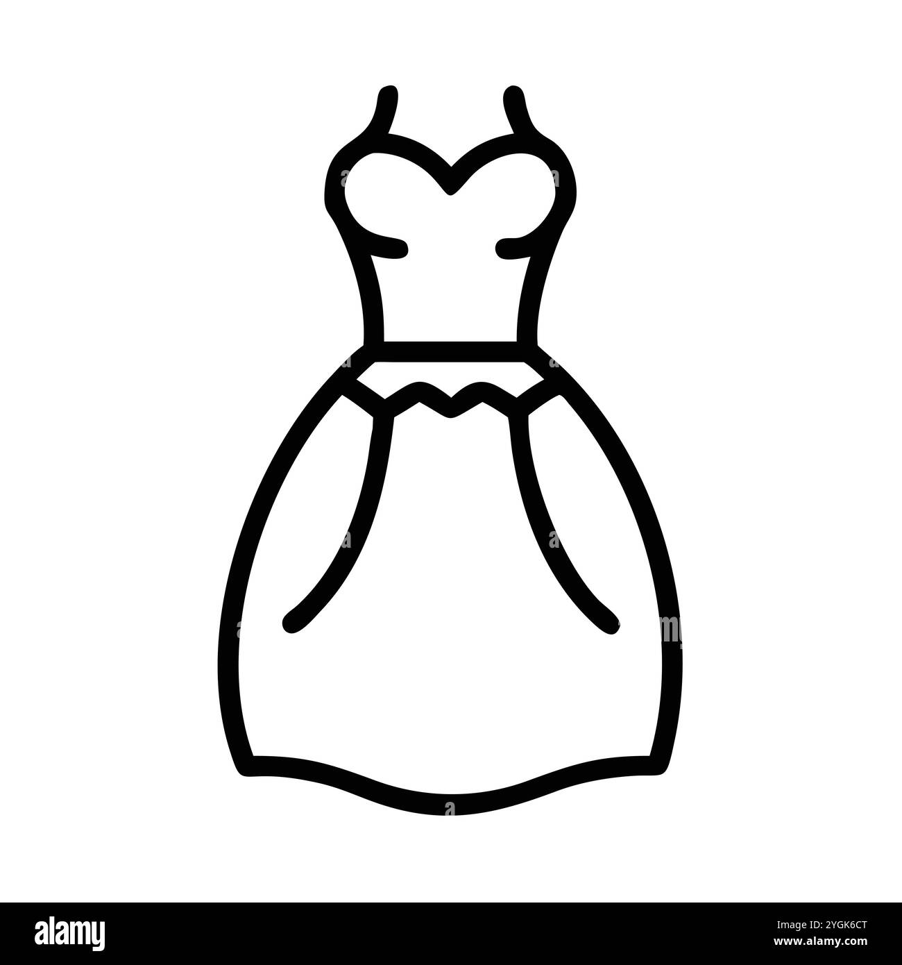 simple vector illustration of a ball gown , in a simple and clean style ...