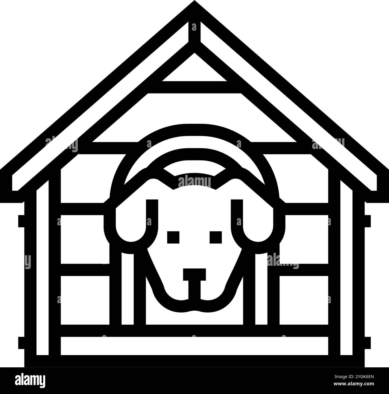 kennel dog line icon vector illustration Stock Vector Image & Art - Alamy