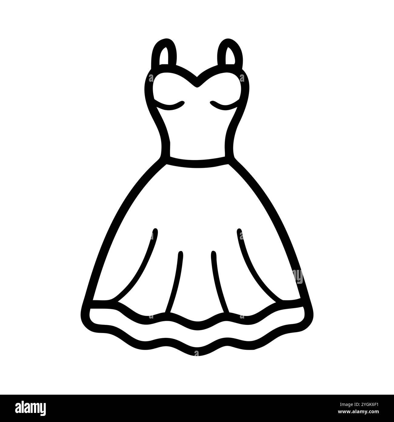 simple vector illustration of a ball gown , in a simple and clean style ...