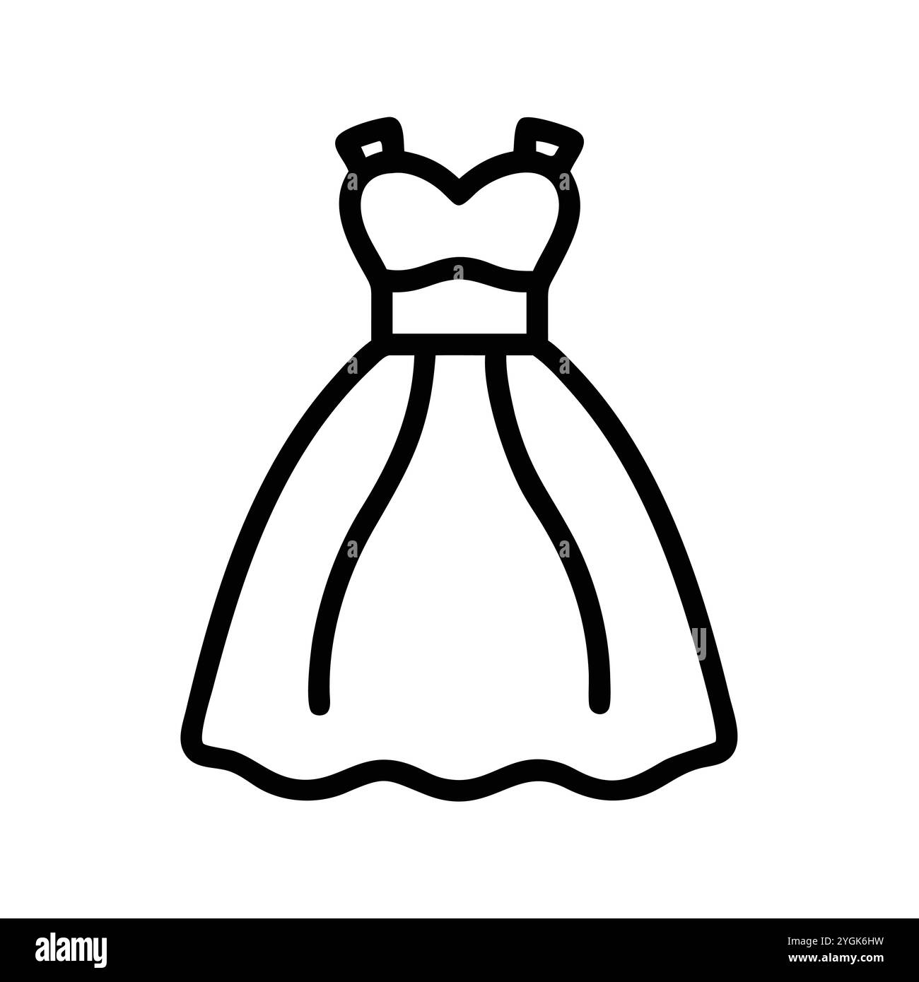 simple vector illustration of a ball gown , in a simple and clean style ...
