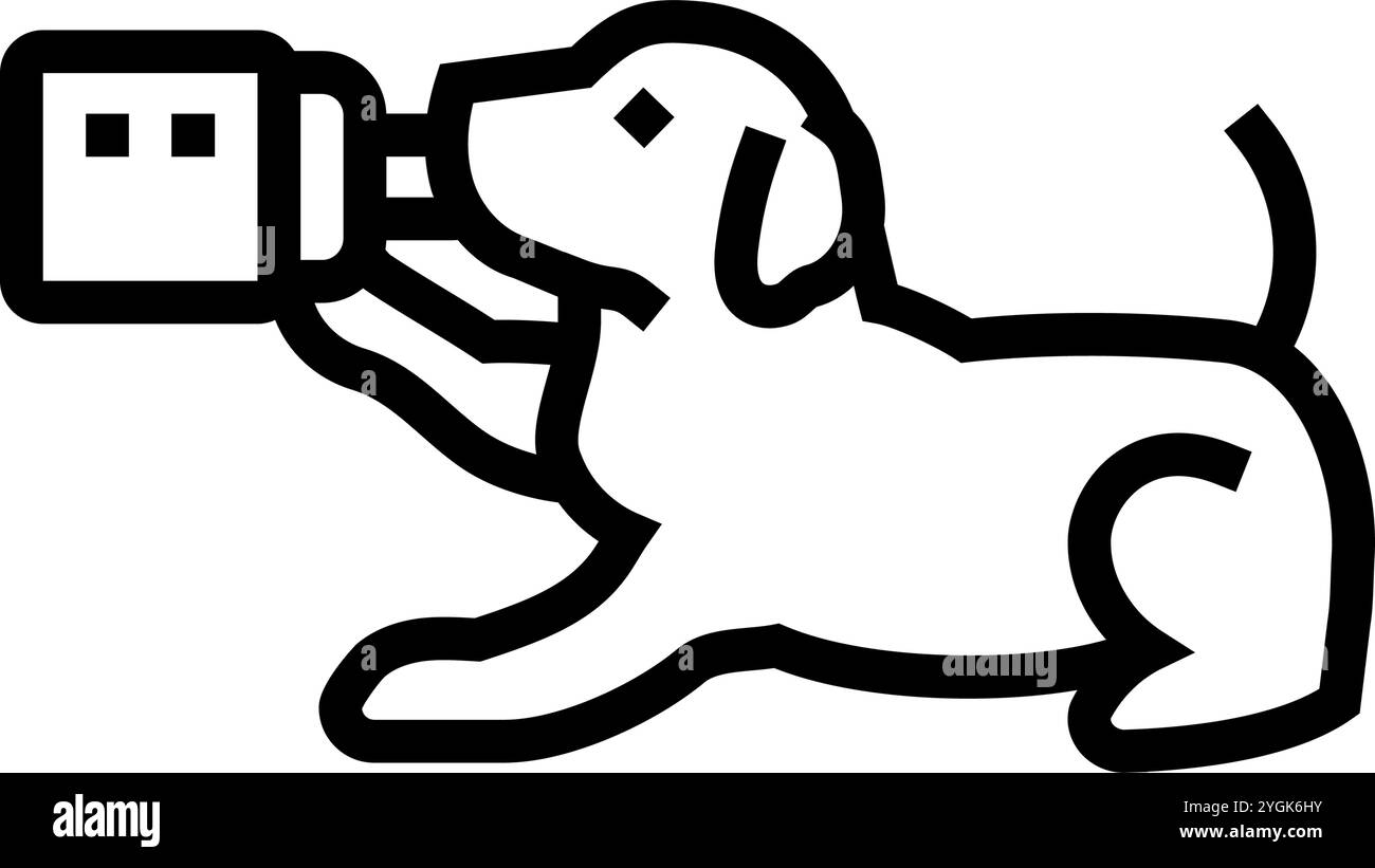 milk bottle dog line icon vector illustration Stock Vector Image & Art ...