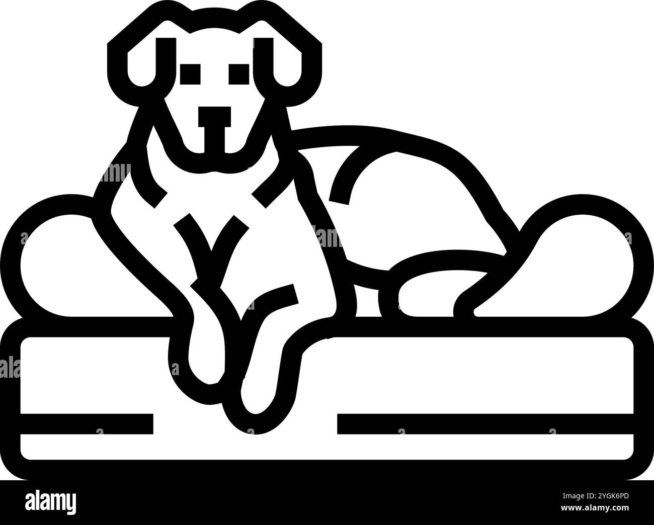 bed dog line icon vector illustration Stock Vector Image & Art - Alamy