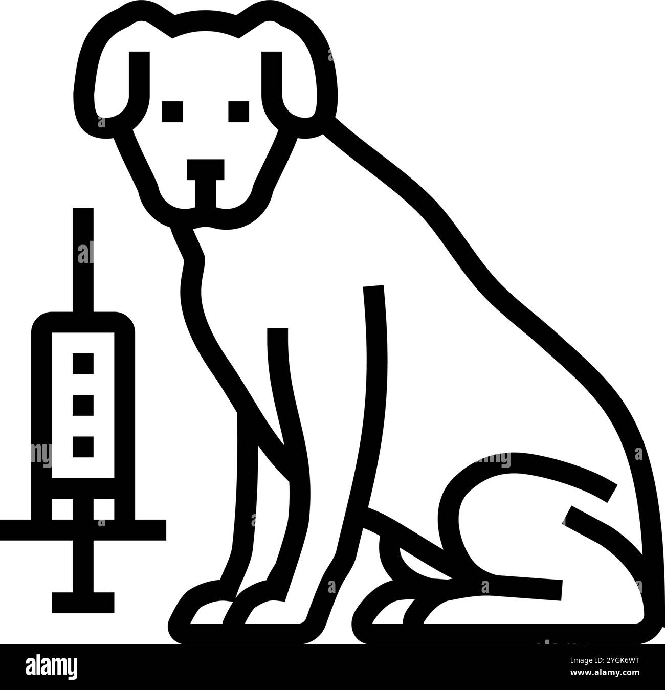 vaccination dog line icon vector illustration Stock Vector Image & Art ...