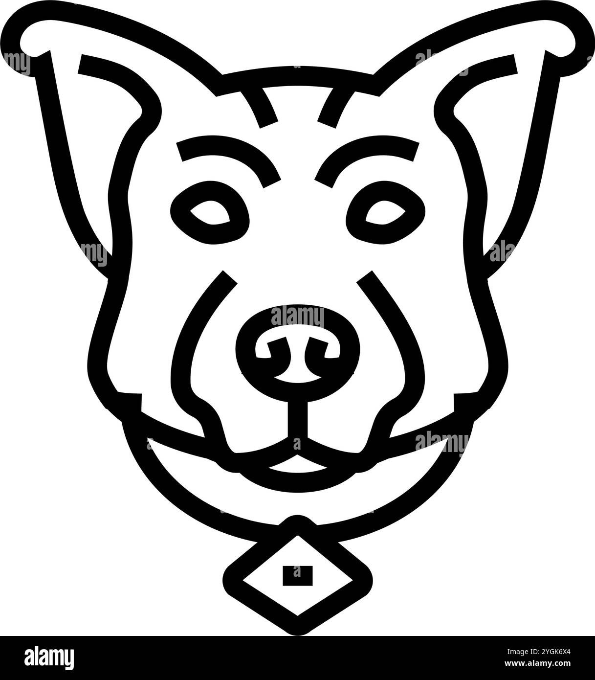 name tag dog line icon vector illustration Stock Vector Image & Art - Alamy