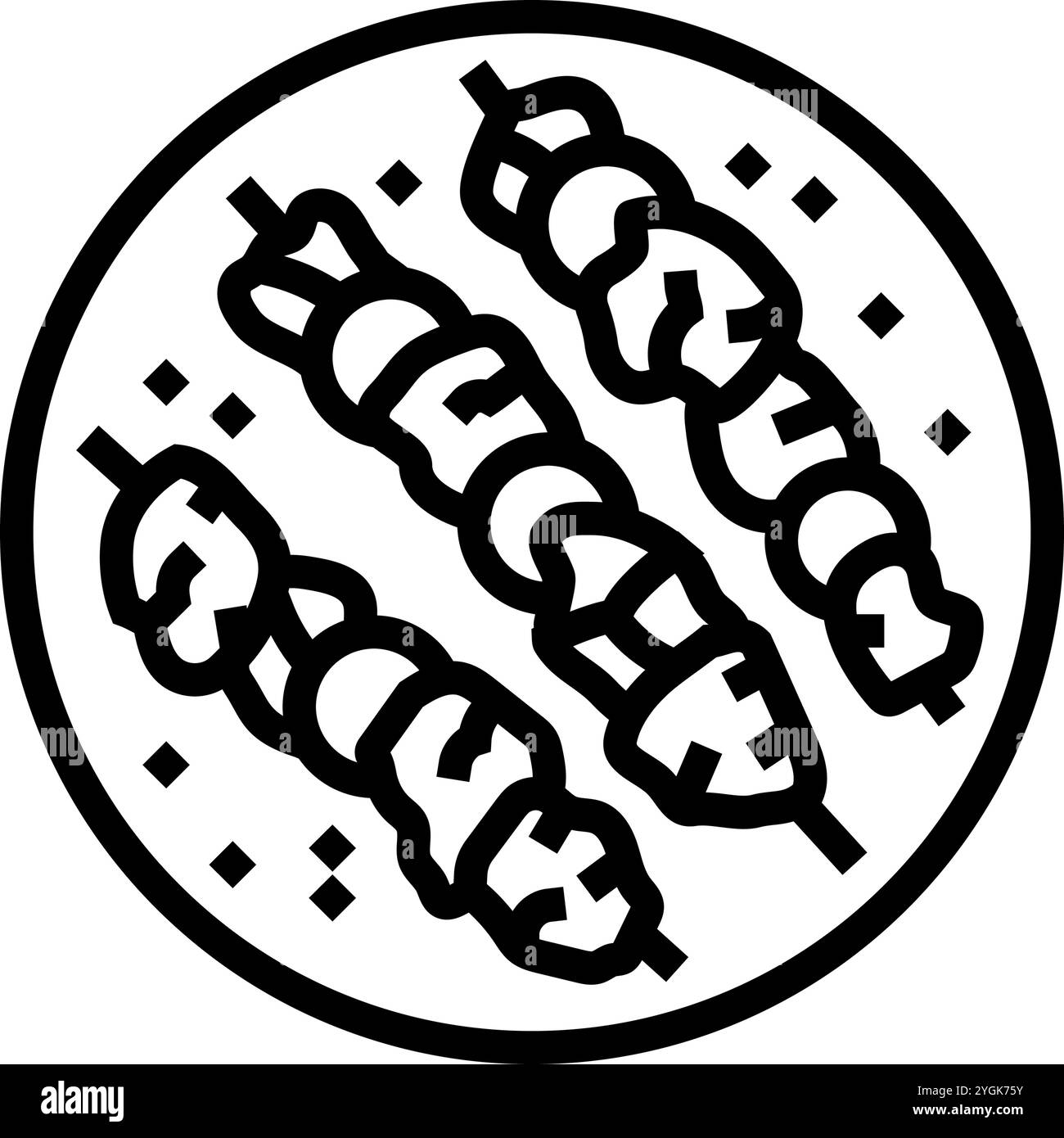 kebabs fish line icon vector illustration Stock Vector Image & Art - Alamy