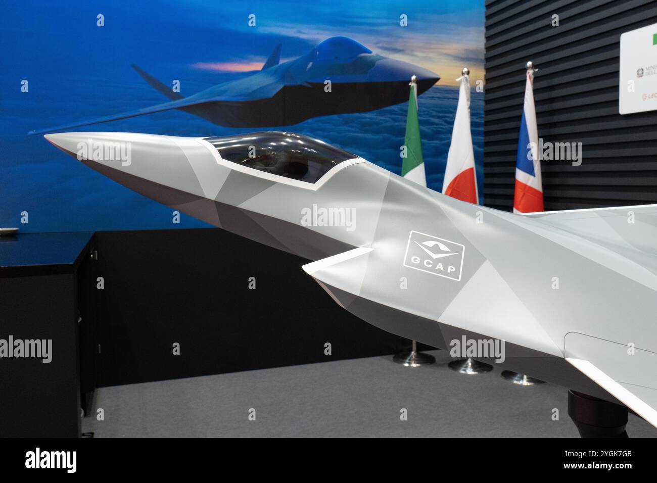 A model of the next-generation fighter jet "GCAP" (Global Combat Air Programme) jointly ...