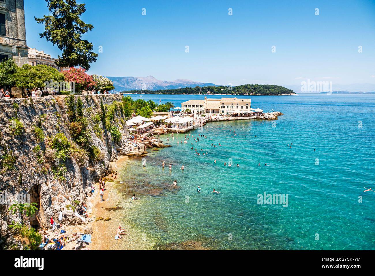 Corfu Greece,Mediterranean Ionian Sea Strait of Corfu,panoramic water ...