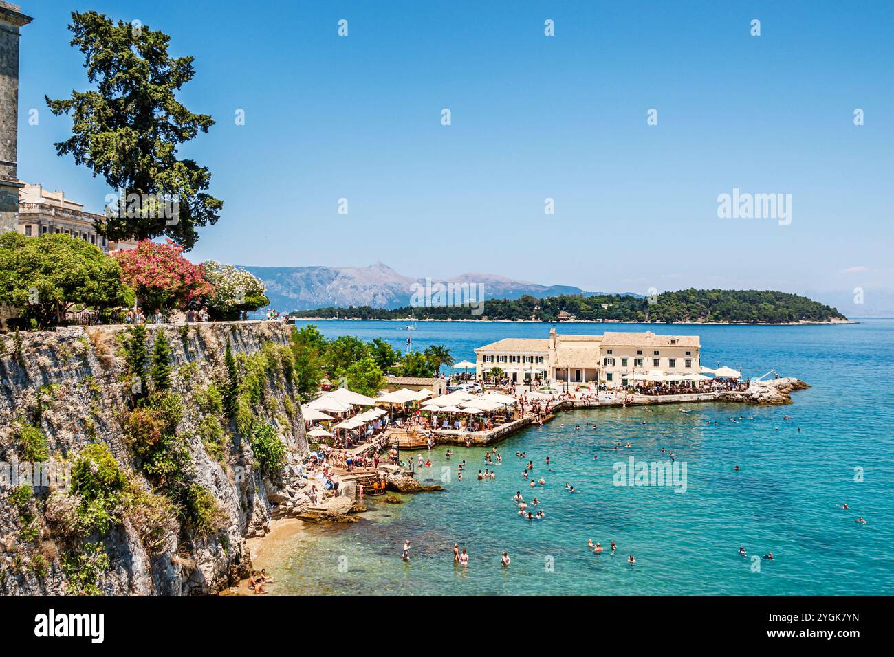 Corfu Greece,Mediterranean Ionian Sea Strait of Corfu,panoramic water ...
