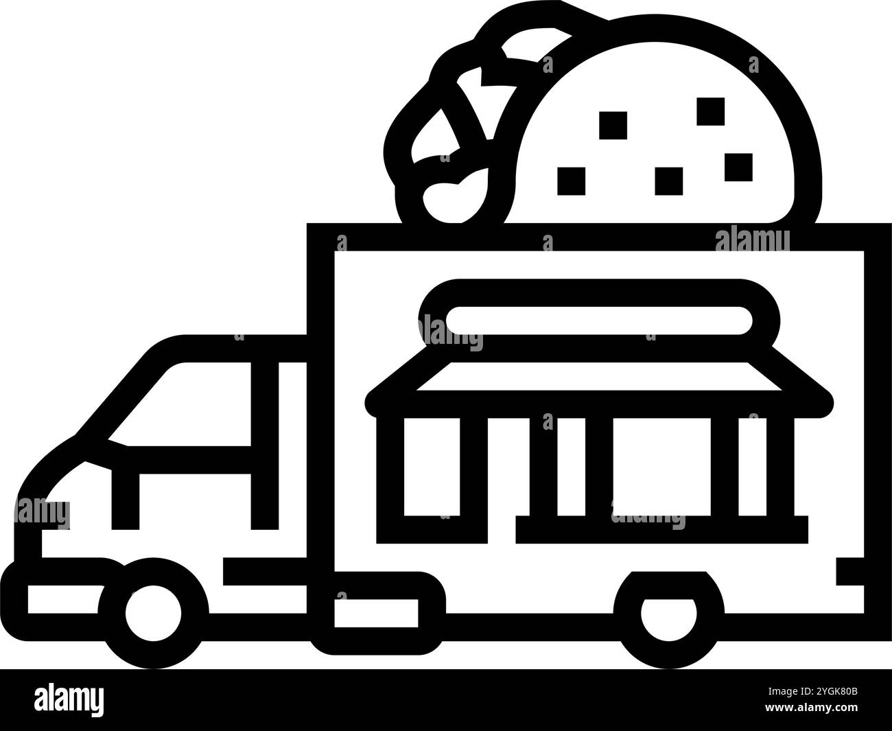 taco food truck line icon vector illustration Stock Vector Image & Art ...
