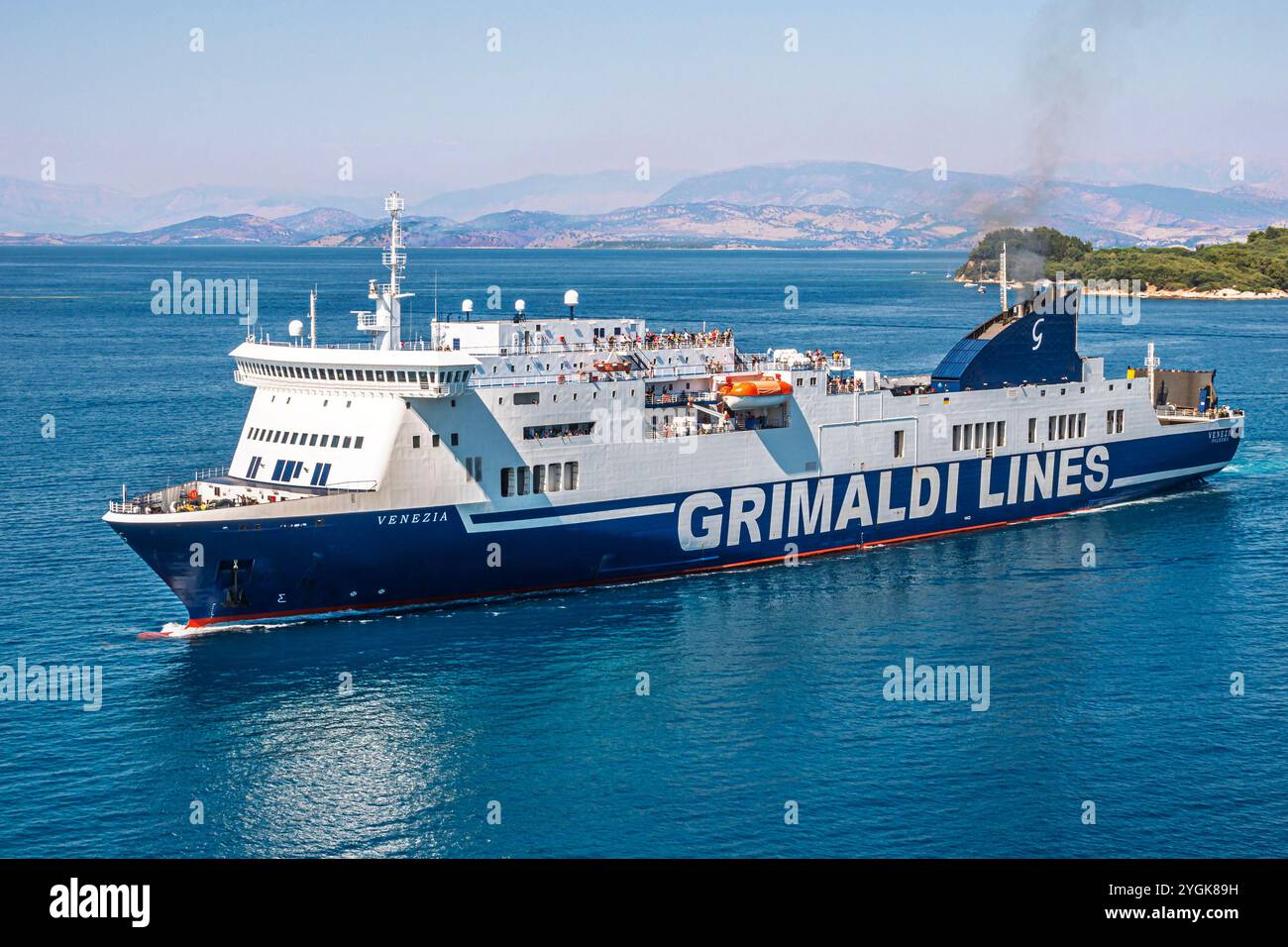 Corfu Greece,Mediterranean Ionian Sea Strait of Corfu,Port Corfu,Grimaldi Lines M/N Venezia ...