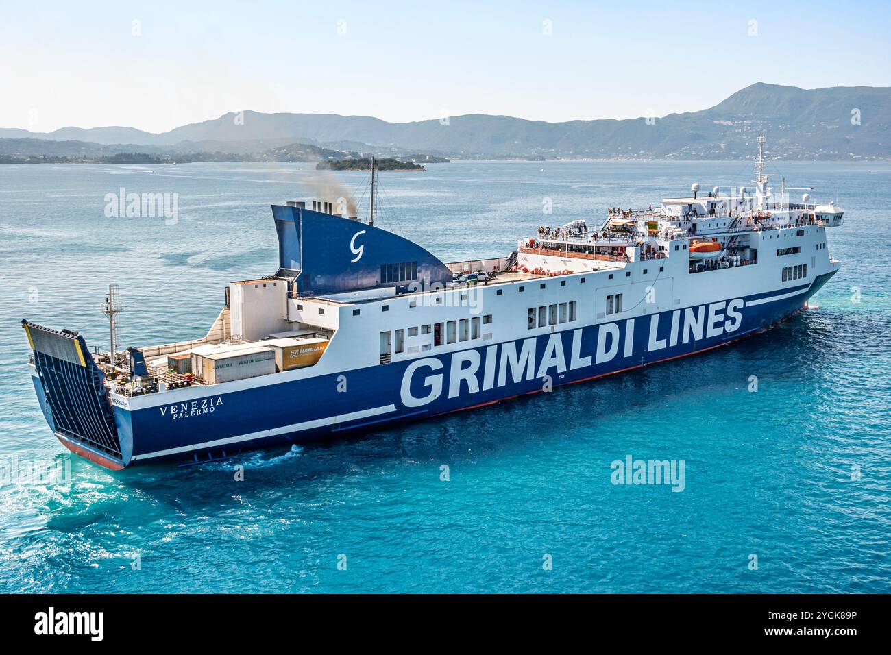Corfu Greece,Mediterranean Ionian Sea Strait of Corfu,Port Corfu,Grimaldi Lines M/N Venezia ...