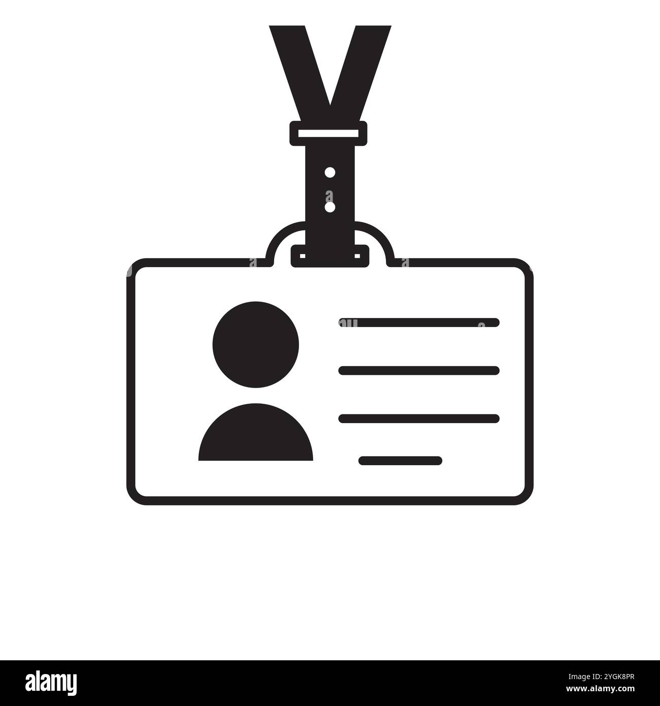 Badge icon. Identification tag. Lanyard with ID. Vector illustration ...