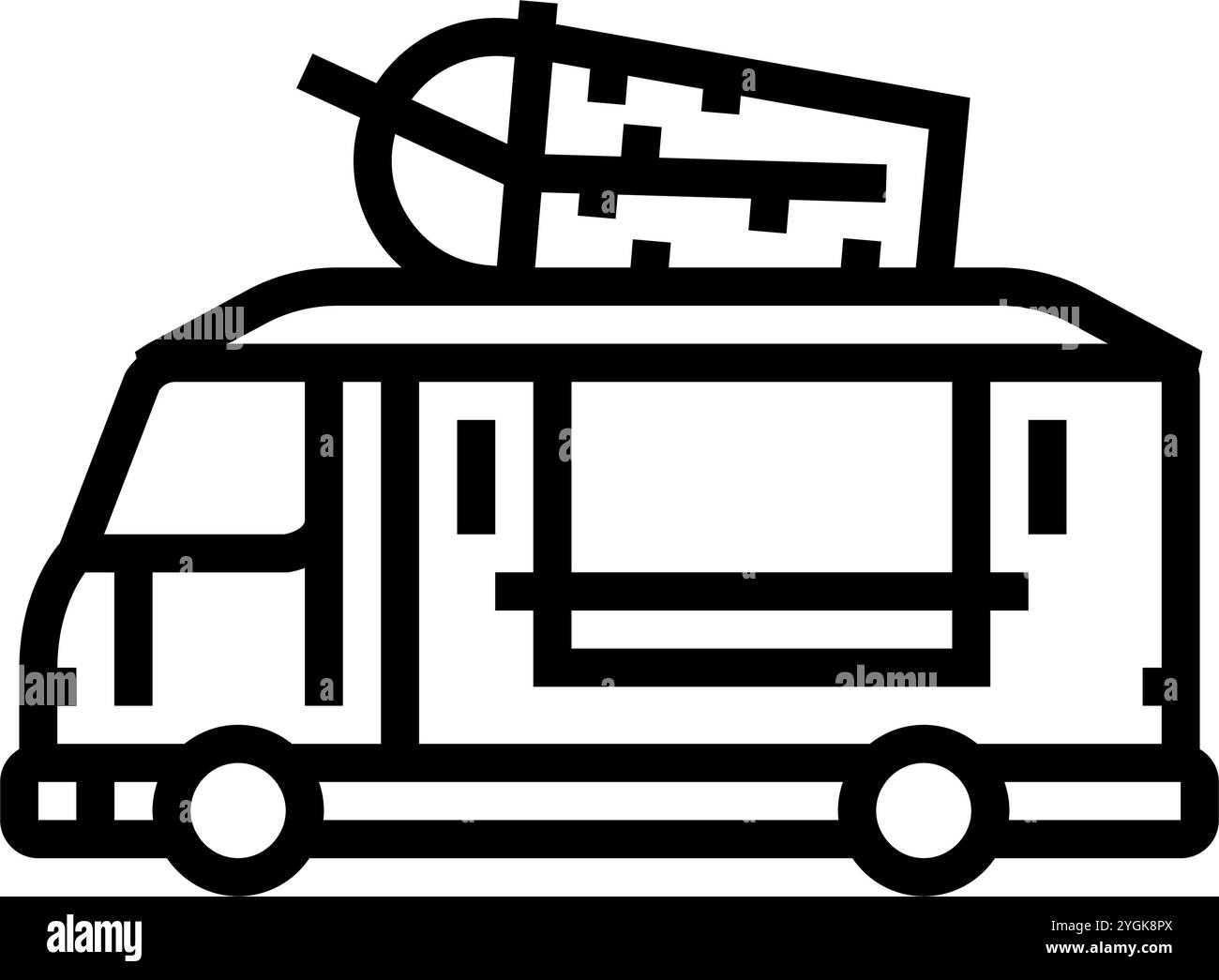 taco fusion food truck line icon vector illustration Stock Vector Image ...