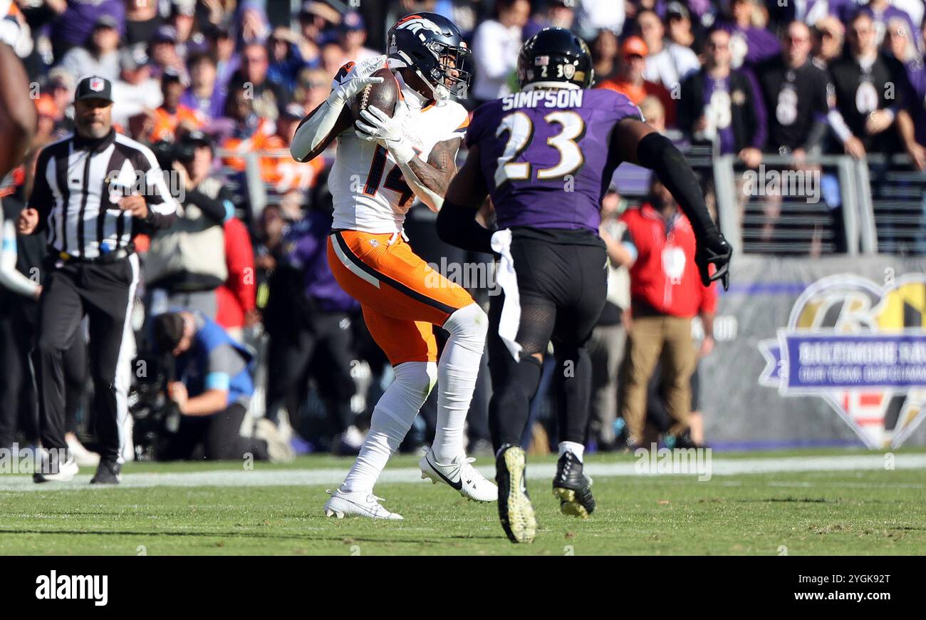 Denver Broncos wide receiver Courtland Sutton (14) makes a catch over ...
