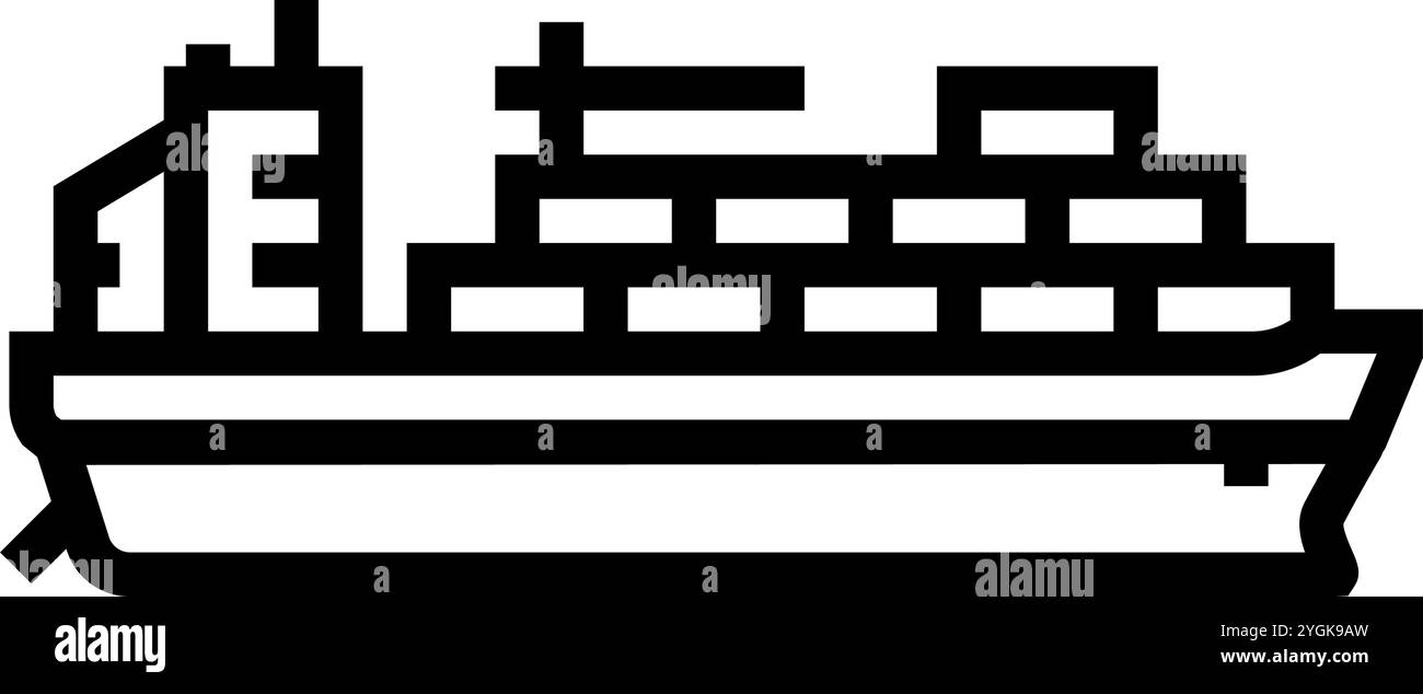 container ship line icon vector illustration Stock Vector Image & Art ...