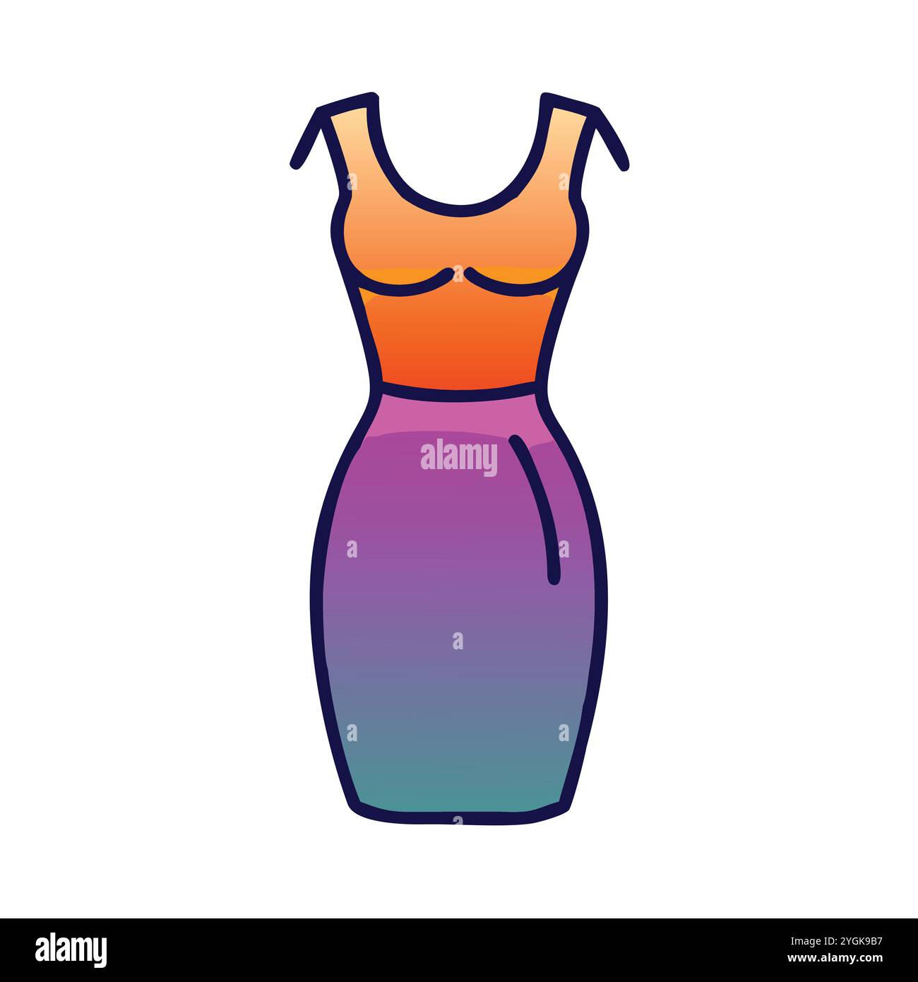 simple vector illustration of a bodycon dress , in a simple and clean ...