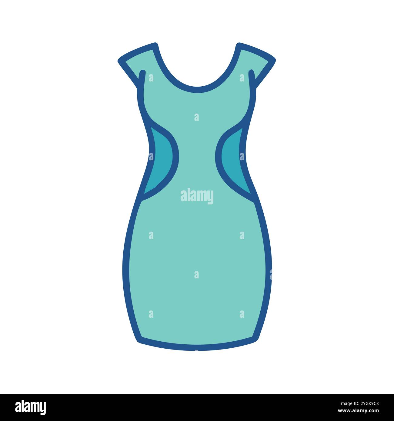 simple vector illustration of a bodycon dress , in a simple and clean ...