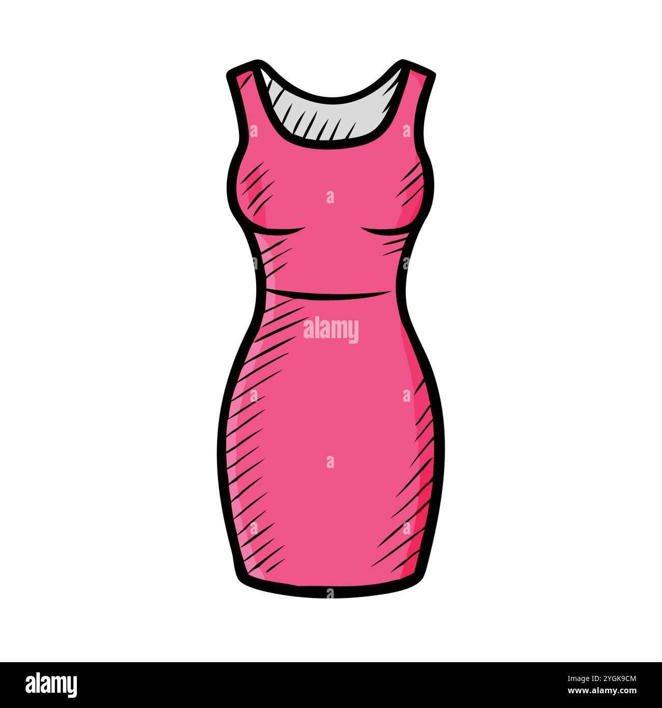 simple vector illustration of a bodycon dress , in a simple and clean ...