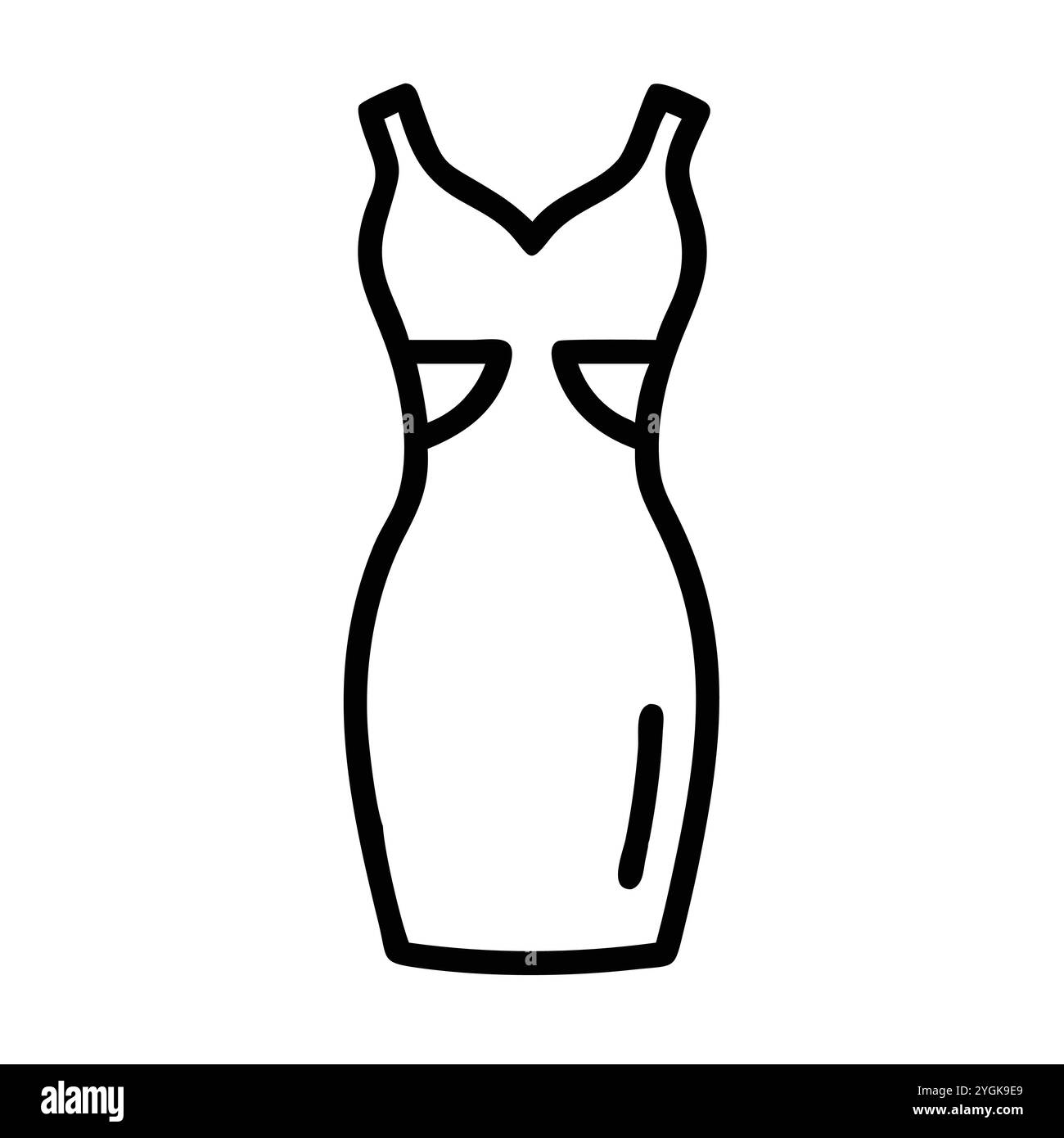 simple vector illustration of a bodycon dress , in a simple and clean ...