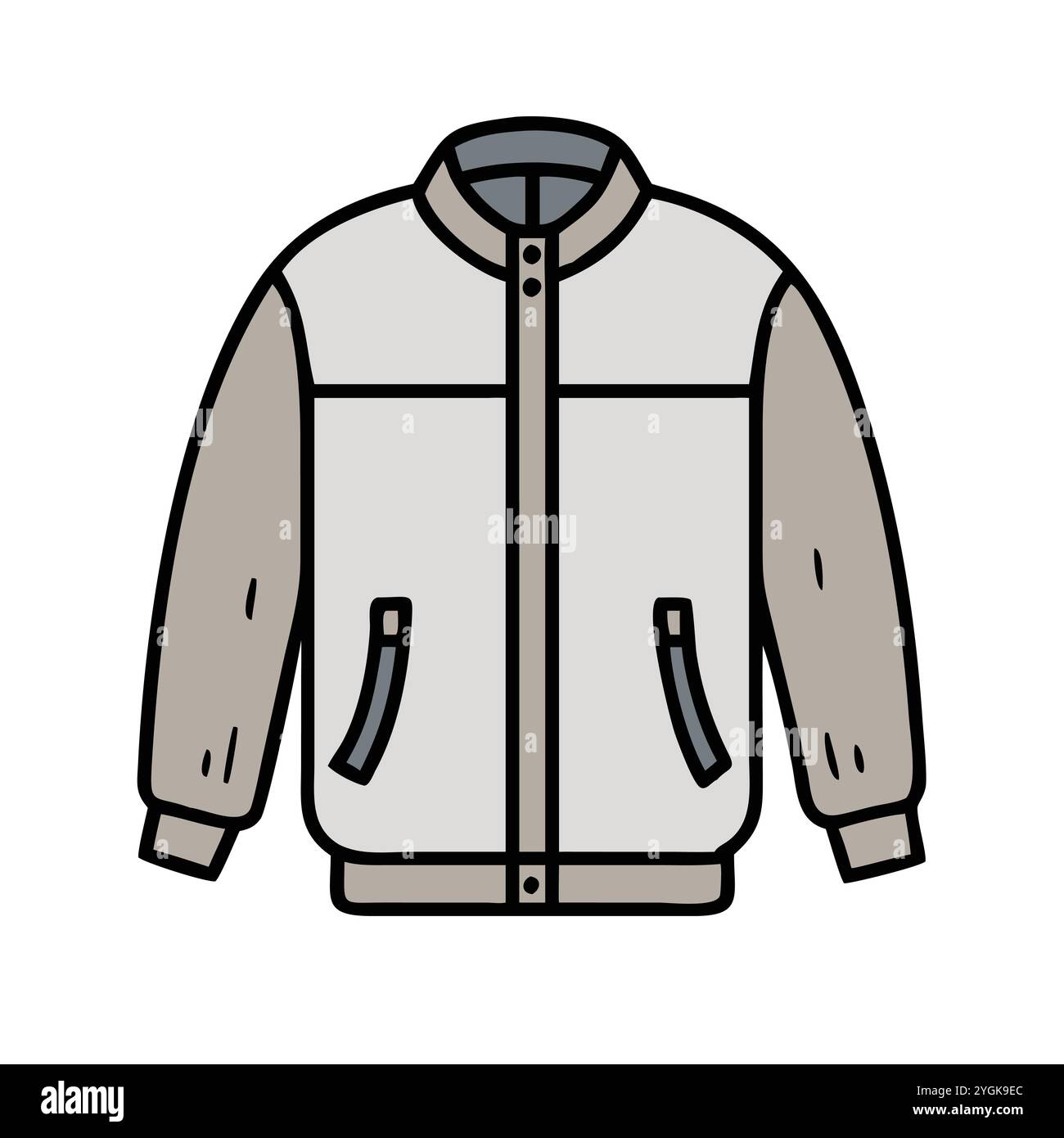 simple vector illustration of a bomber jacket , in a simple and clean ...