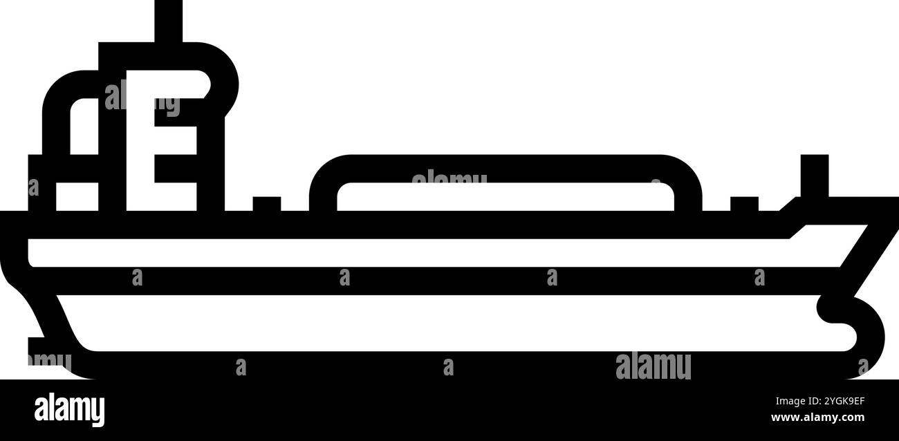oil tanker ship line icon vector illustration Stock Vector Image & Art ...