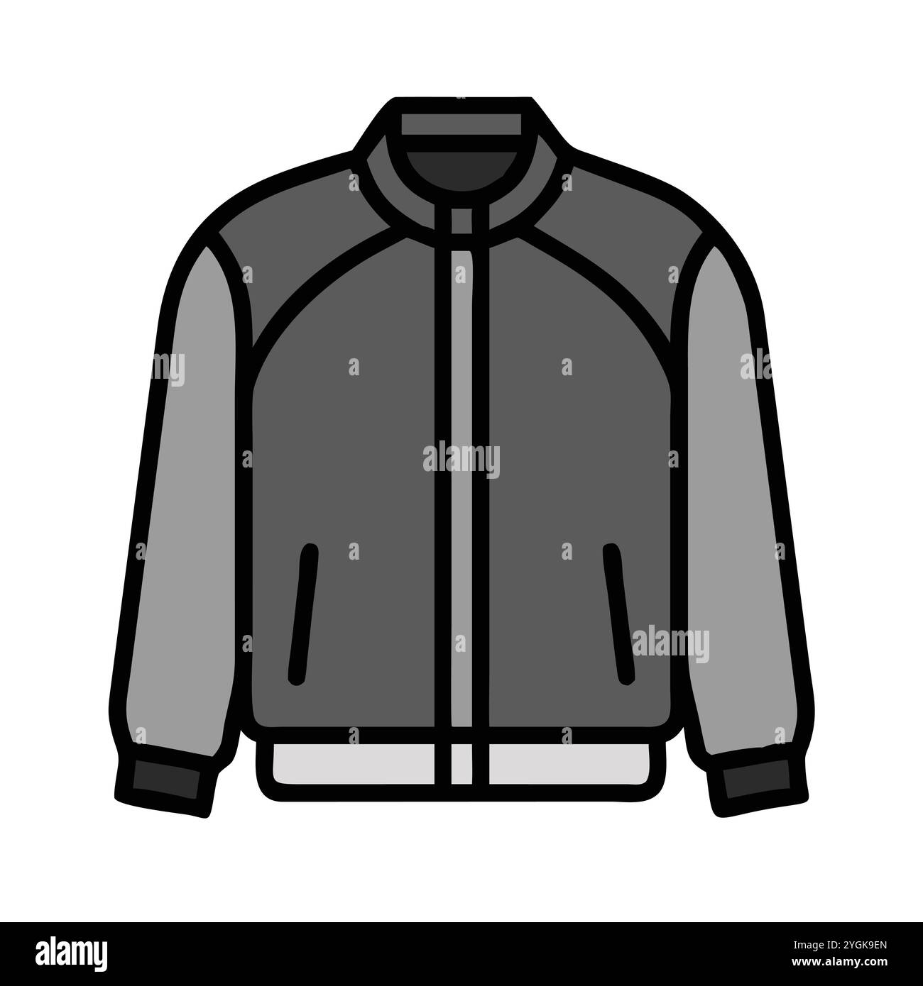 simple vector illustration of a bomber jacket , in a simple and clean ...