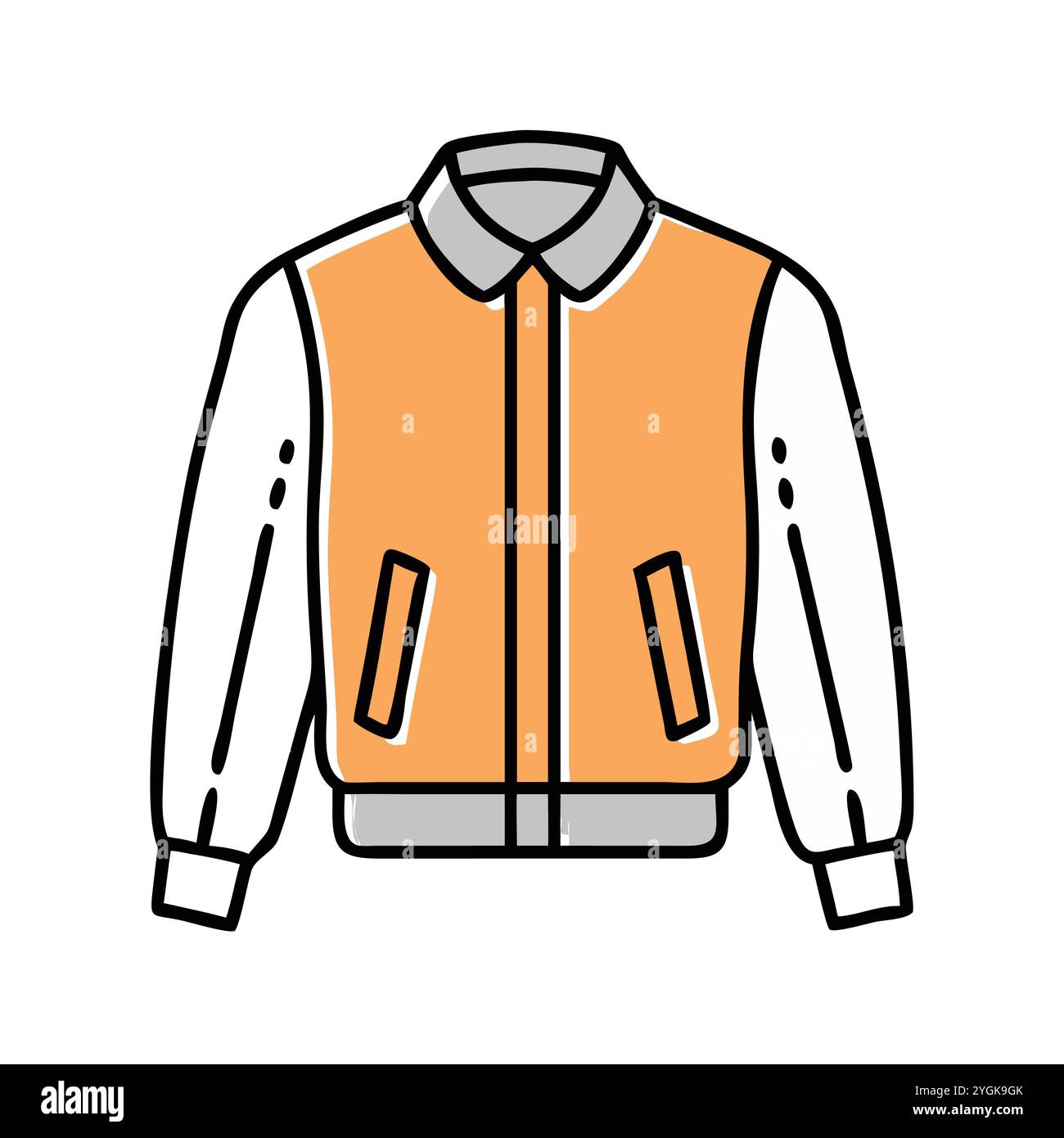 simple vector illustration of a bomber jacket , in a simple and clean ...