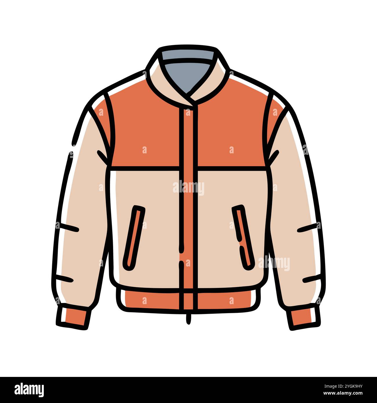 simple vector illustration of a bomber jacket , in a simple and clean ...