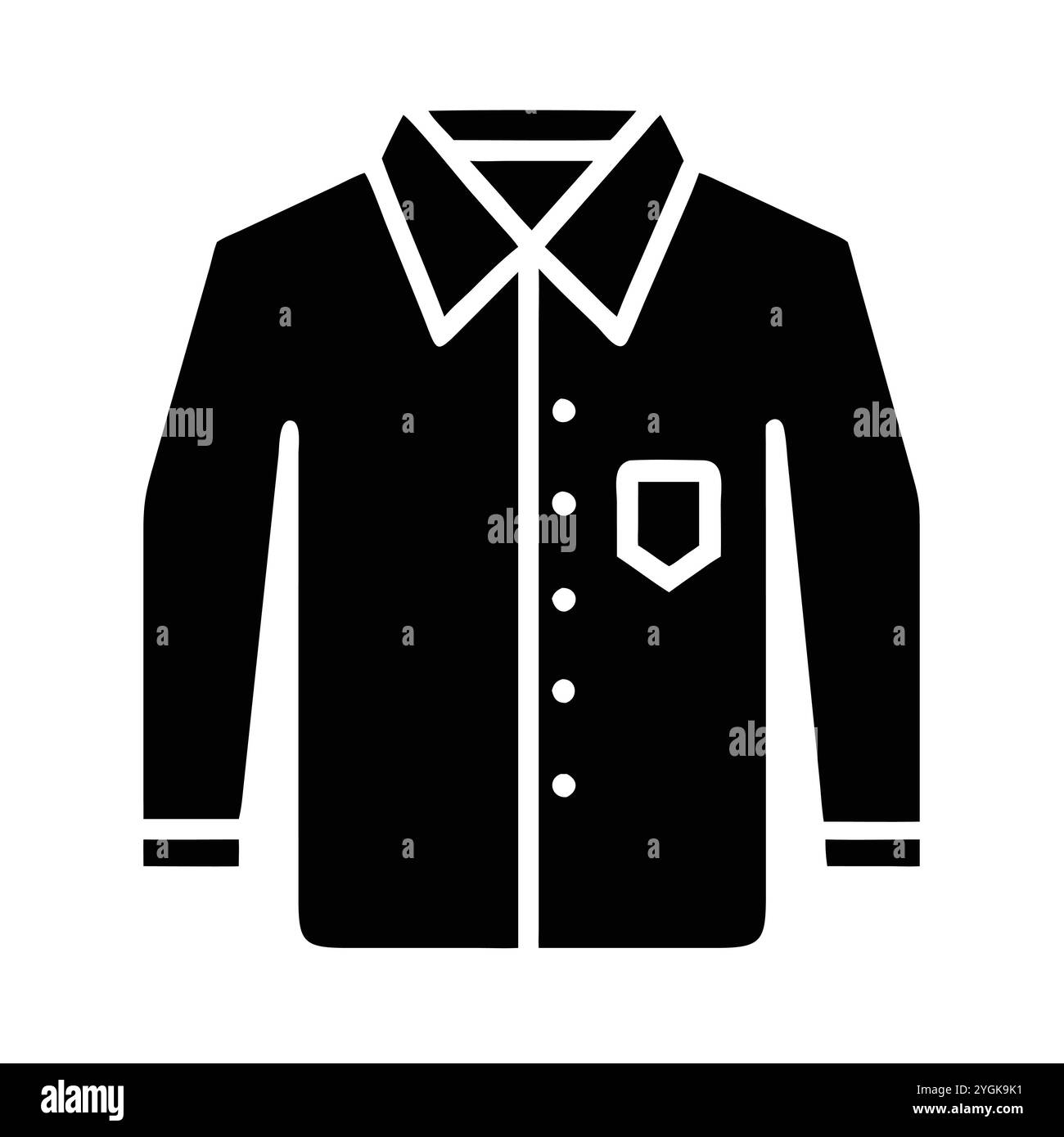 simple vector illustration of a button down shirt , in a simple and ...