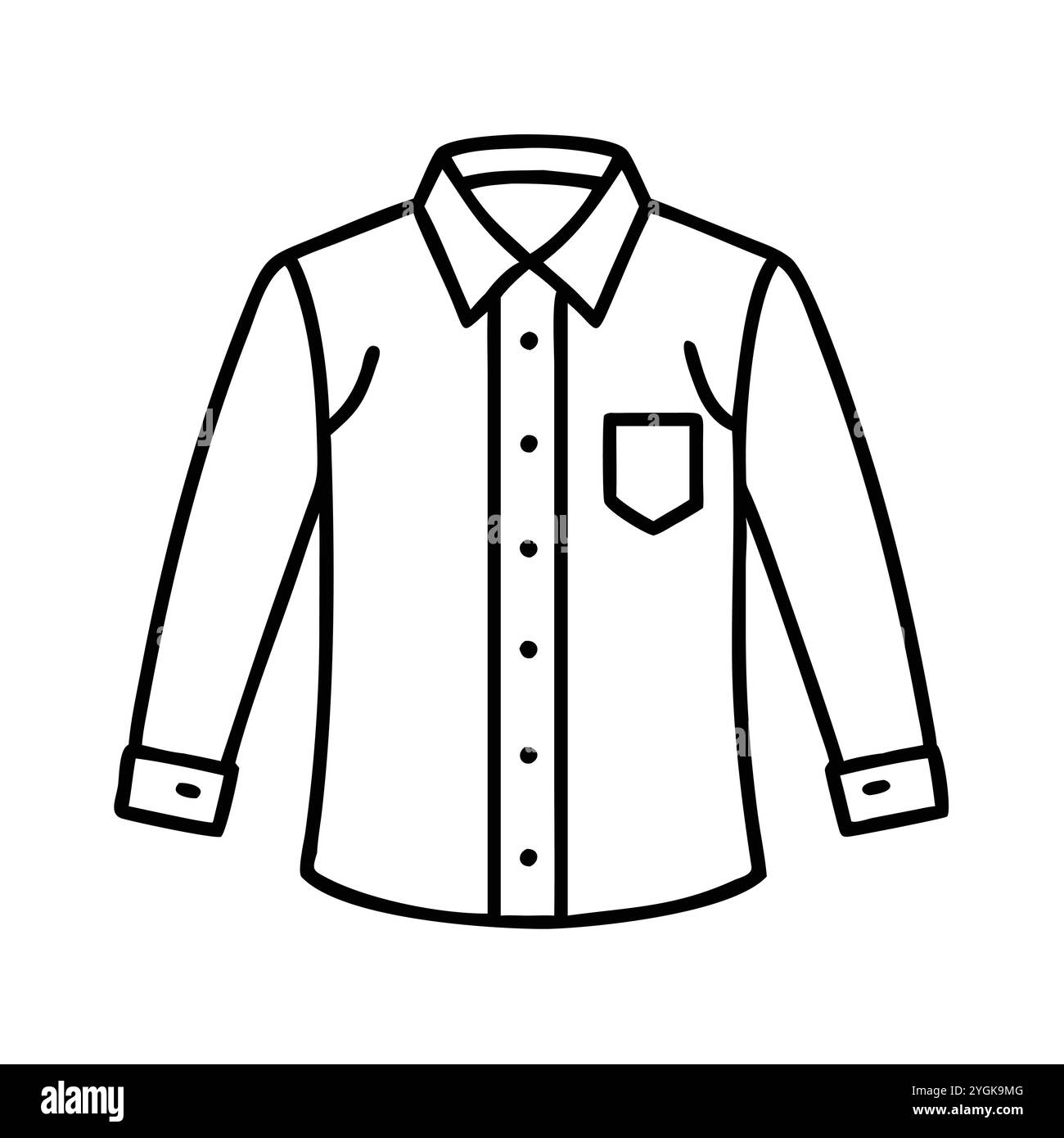 simple vector illustration of a button down shirt , in a simple and ...