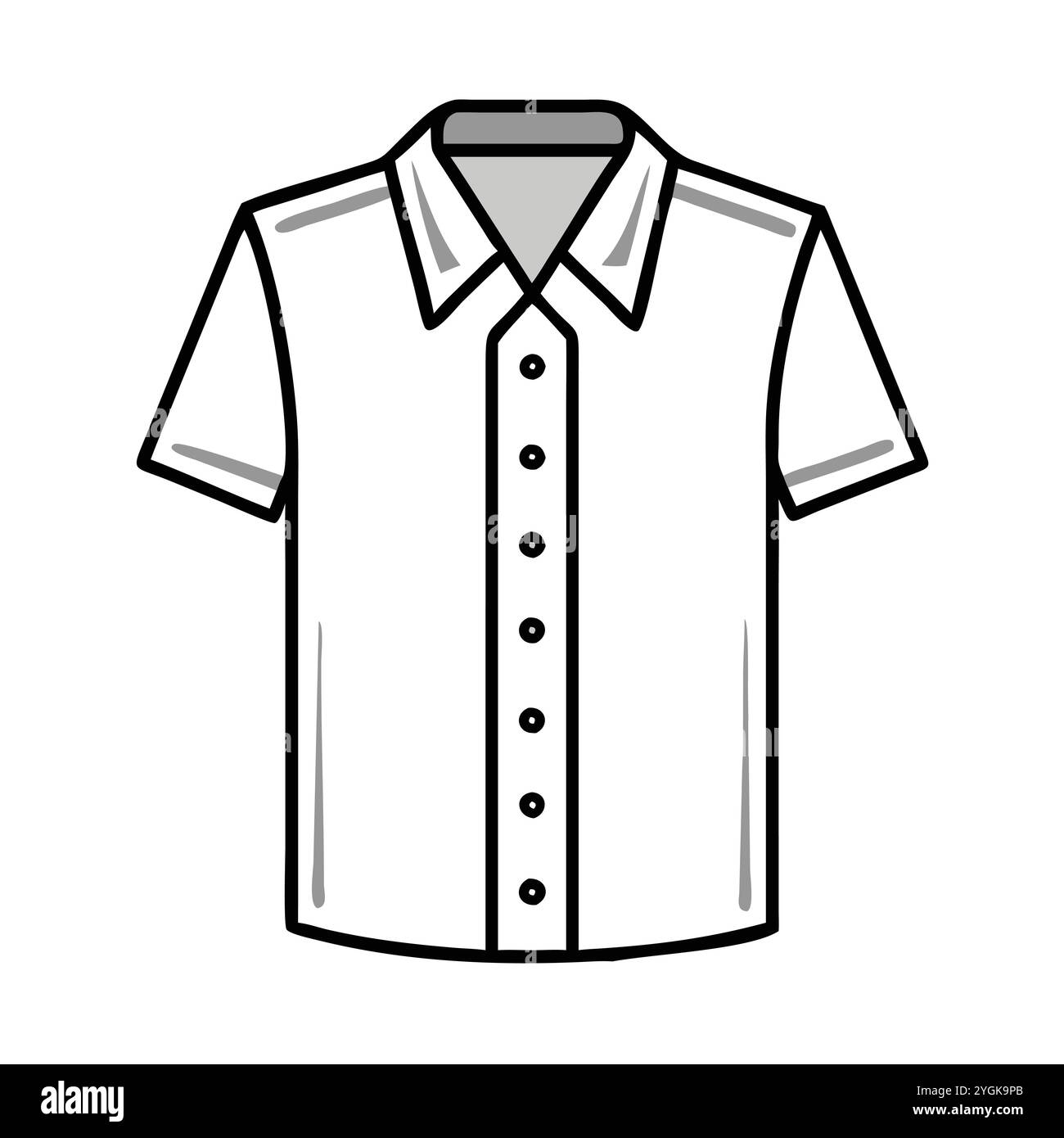 simple vector illustration of a button down shirt , in a simple and ...