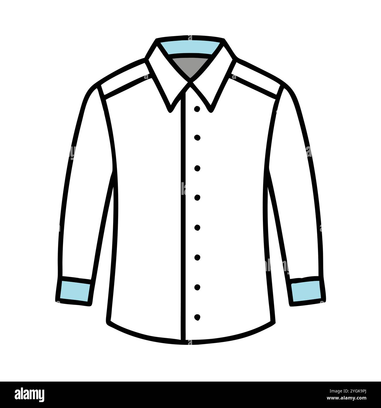 simple vector illustration of a button down shirt , in a simple and ...