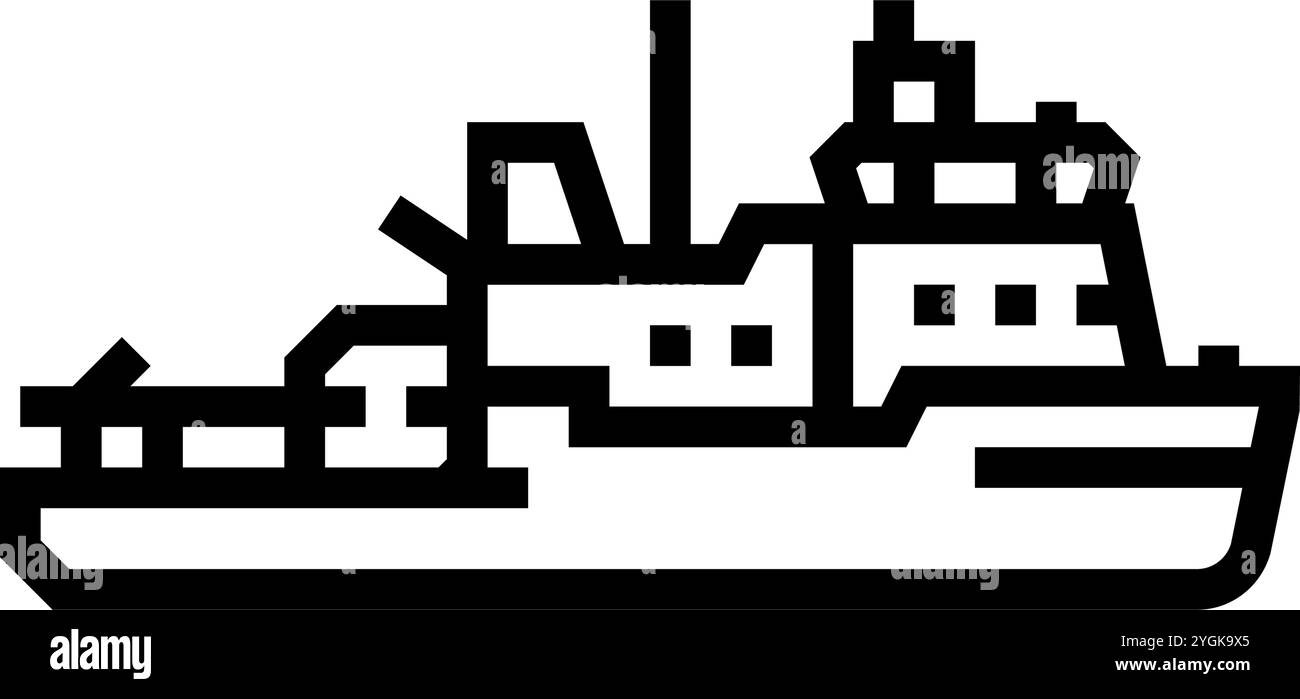 icebreaker ship line icon vector illustration Stock Vector Image & Art ...