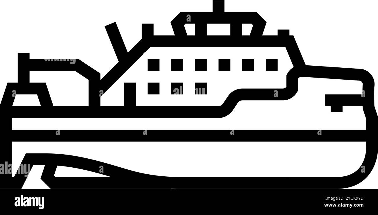 research vessel ship line icon vector illustration Stock Vector Image ...