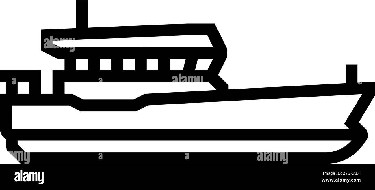 pilot boat ship line icon vector illustration Stock Vector Image & Art ...