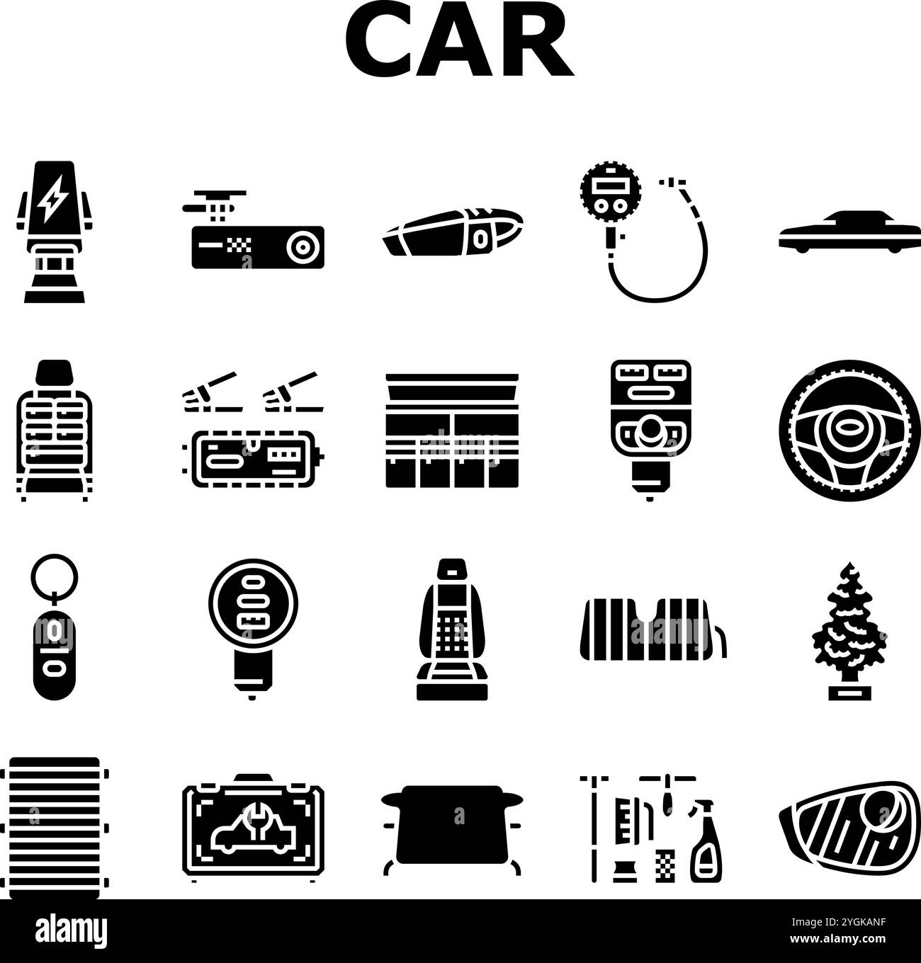 car accessories seat cover icons set vector Stock Vector Image & Art ...