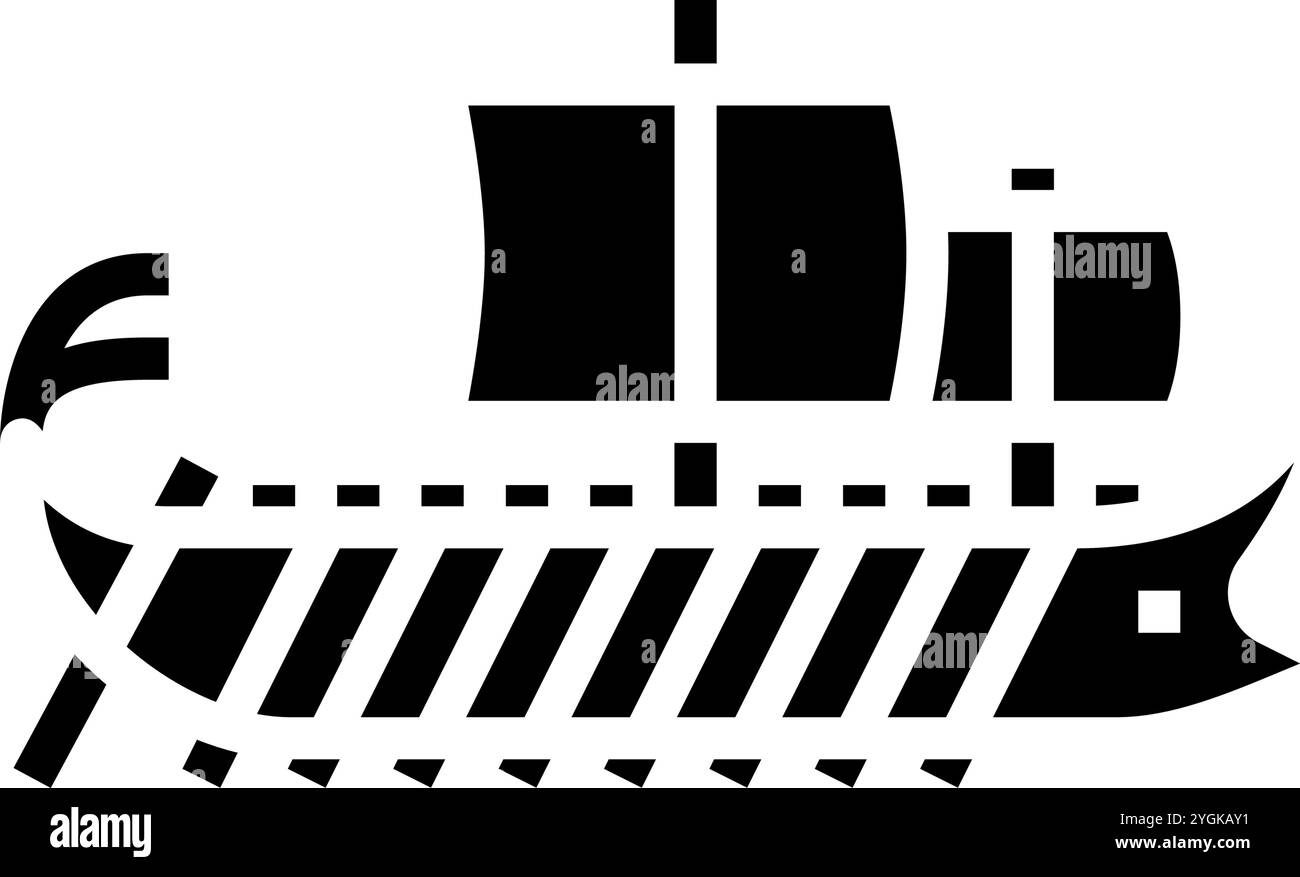 trireme ancient ship glyph icon vector illustration Stock Vector Image ...