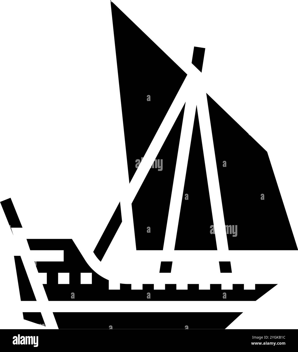 dhow ancient ship glyph icon vector illustration Stock Vector Image ...