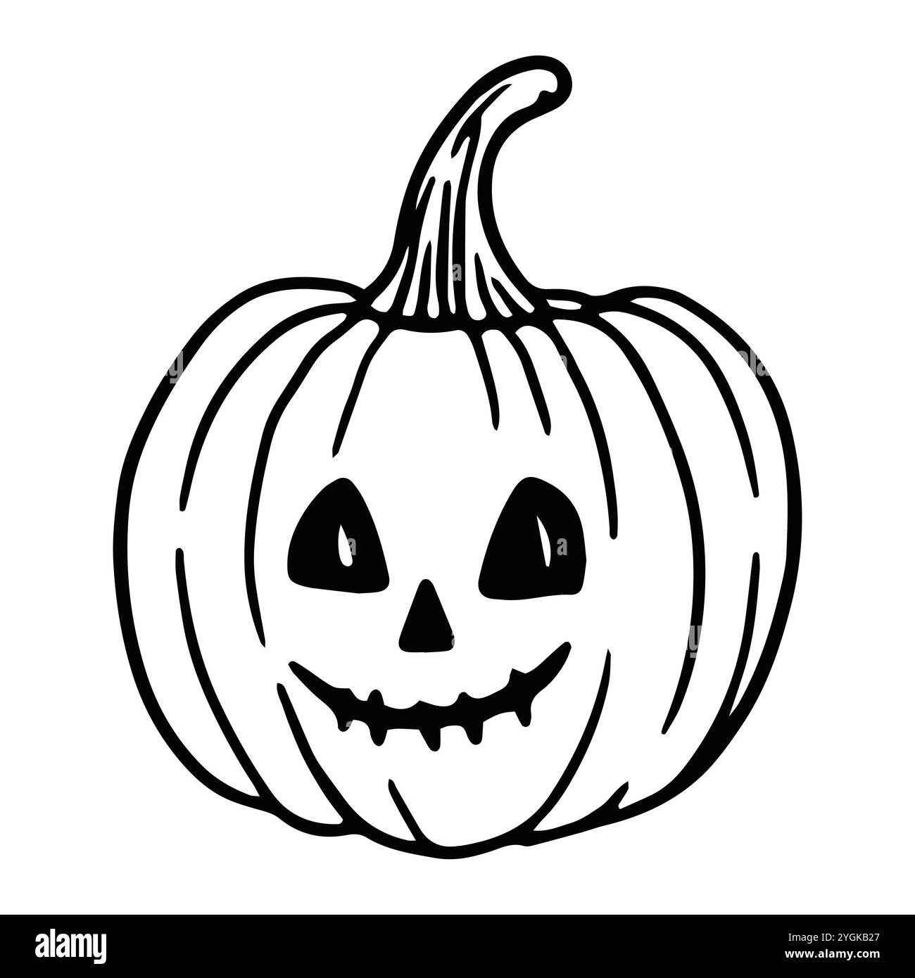 Pumpkin and Jack O Lantern Icon Hand Drawn - a Spooky and Cute Vector ...
