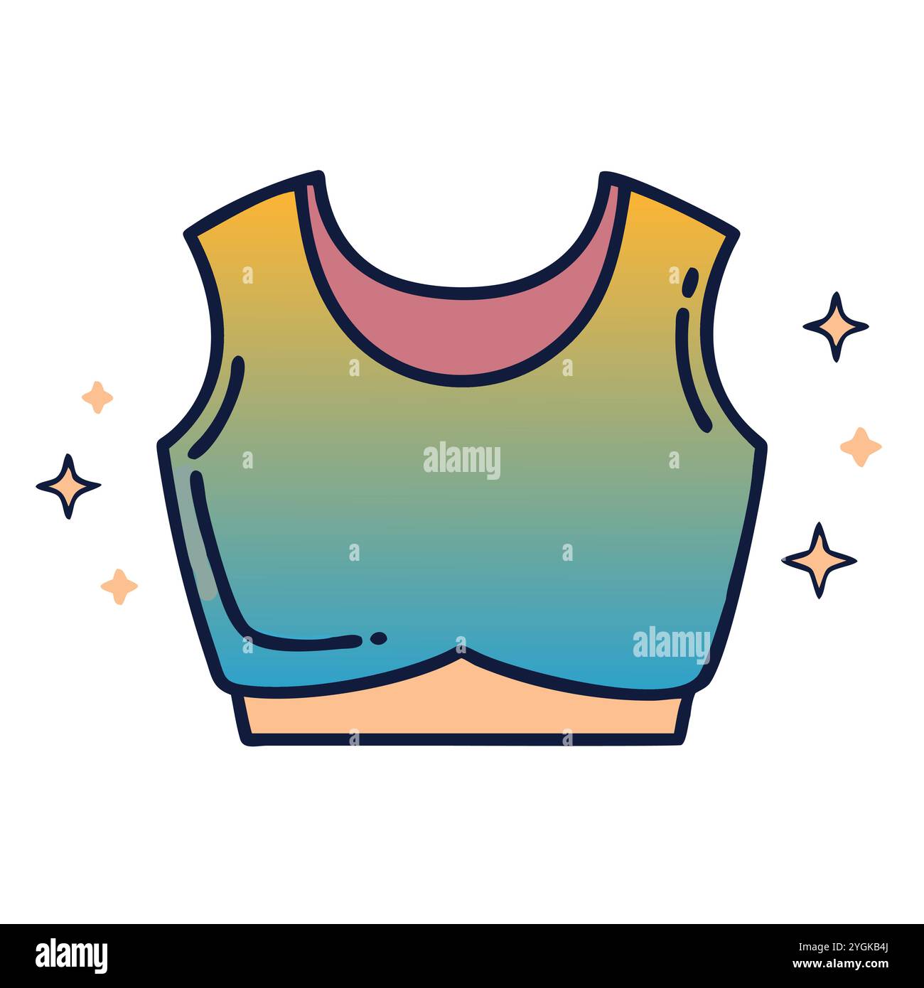 simple vector illustration of a crop top , in a simple and clean style ...