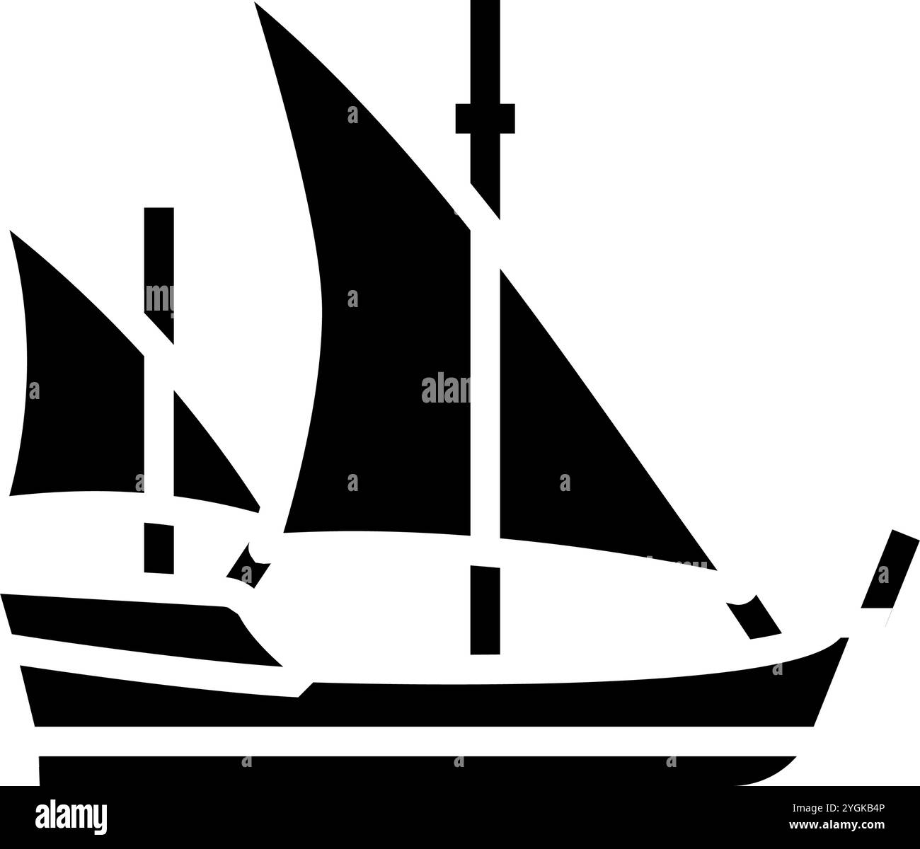 caravel ancient ship glyph icon vector illustration Stock Vector Image ...