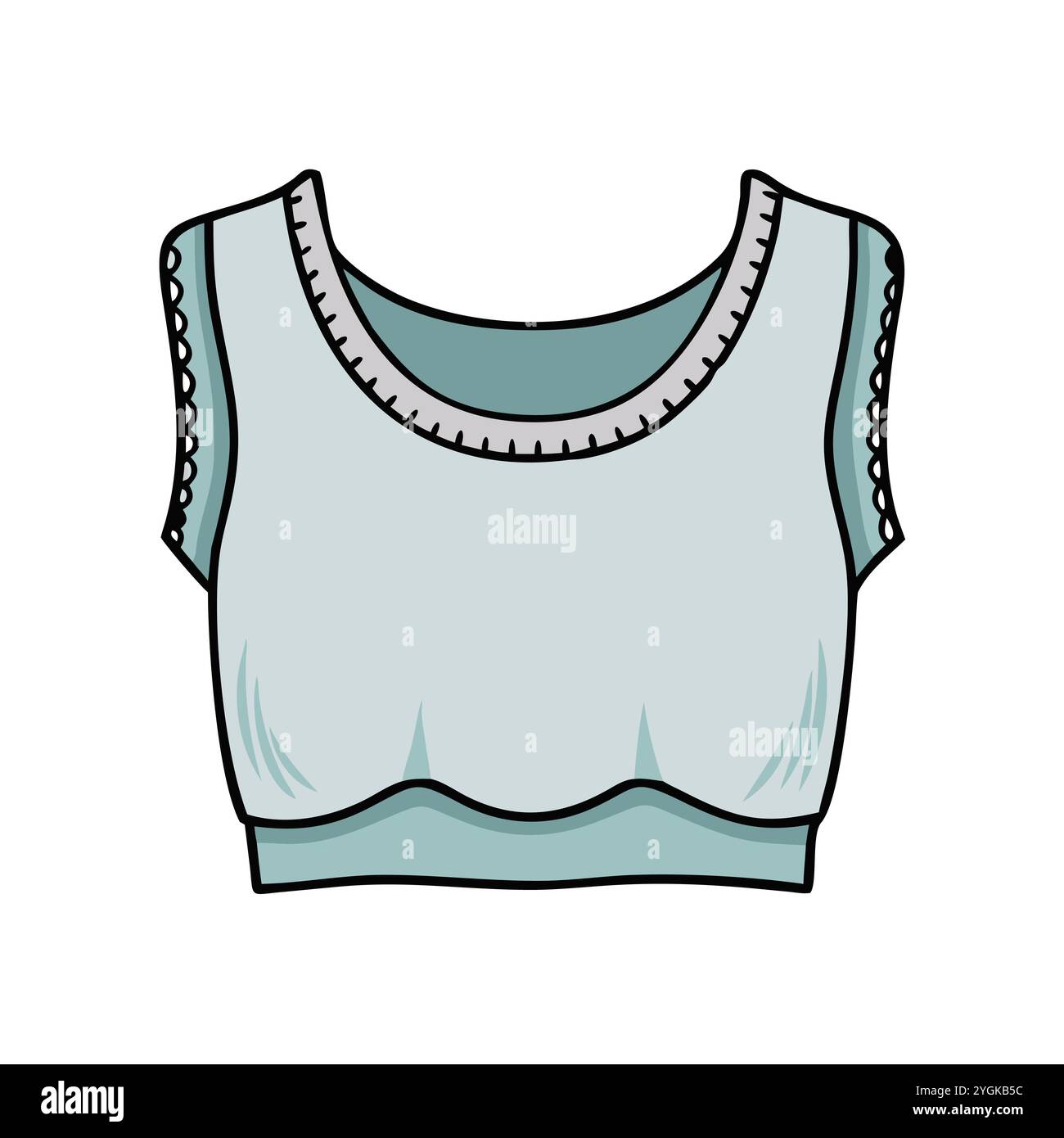 simple vector illustration of a crop top , in a simple and clean style ...