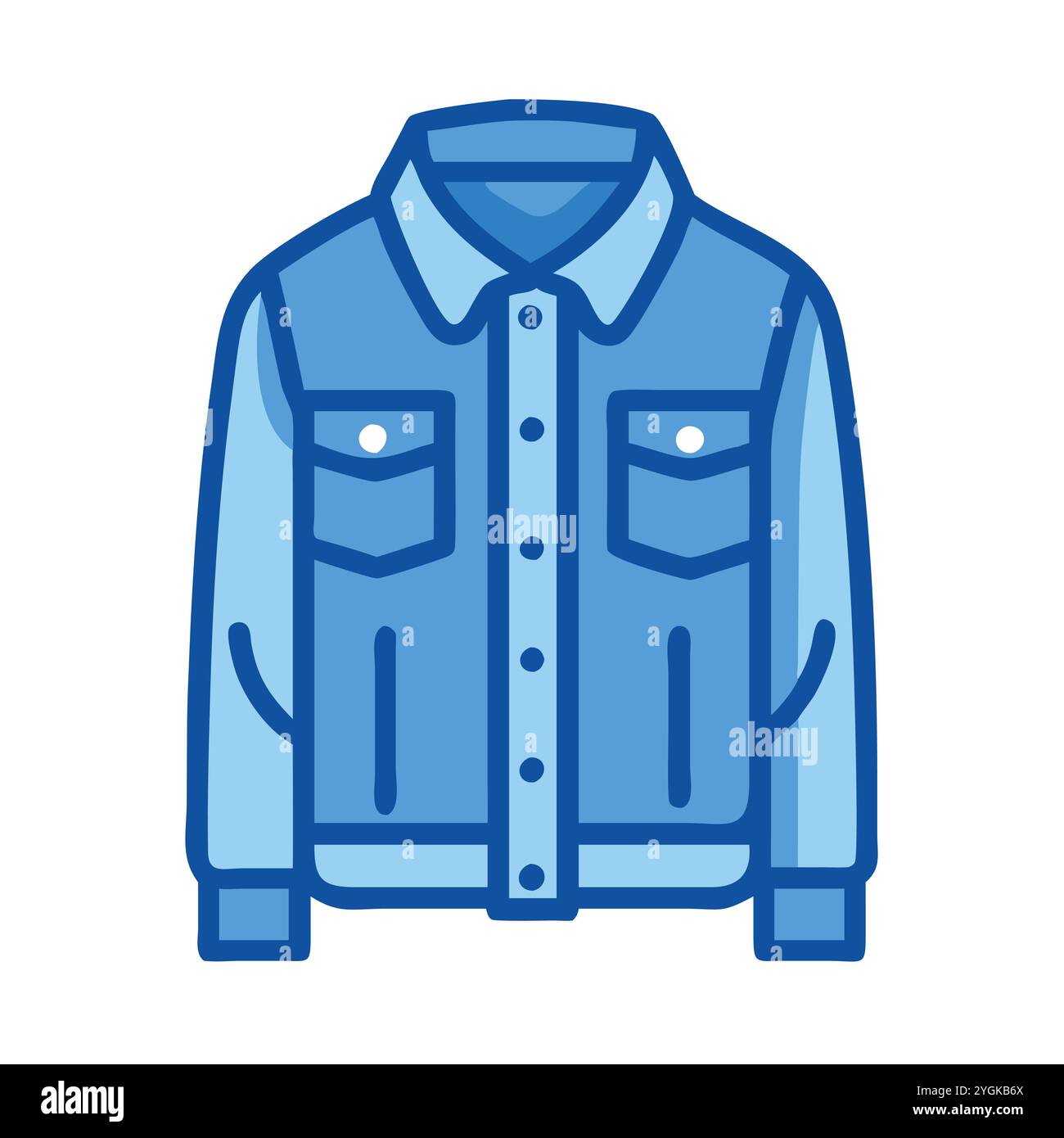 simple vector illustration of a denim jacket , in a simple and clean ...